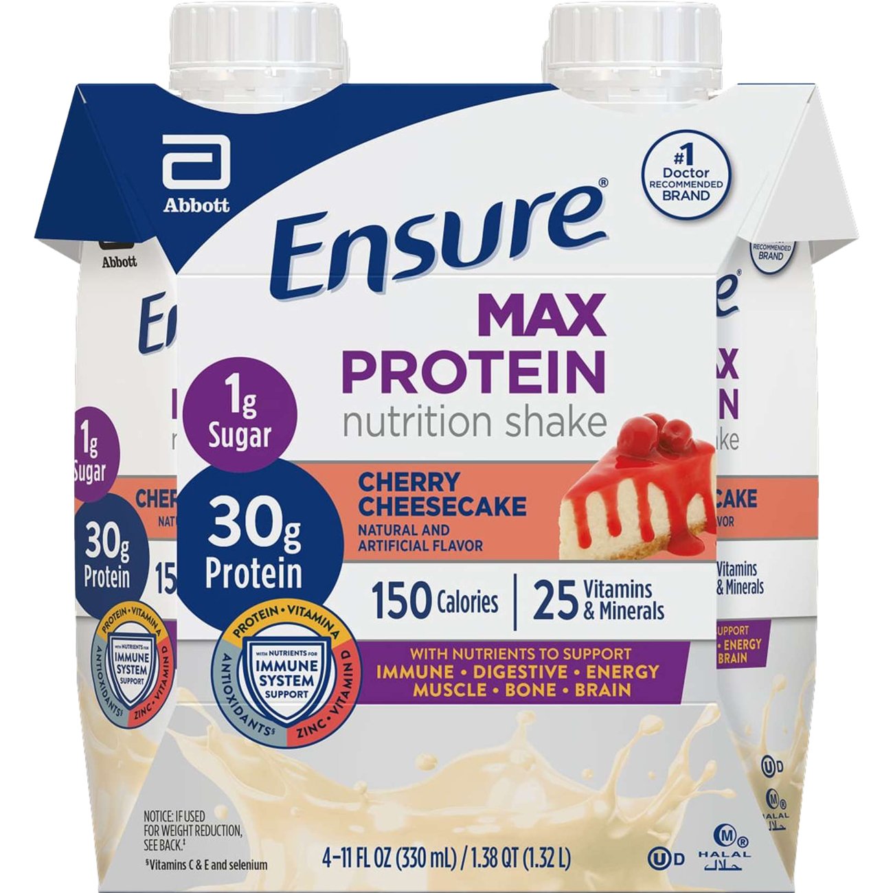 Ensure Max 30g Protein Nutrition Shakes - Cherry Cheesecake, 4 pk ...