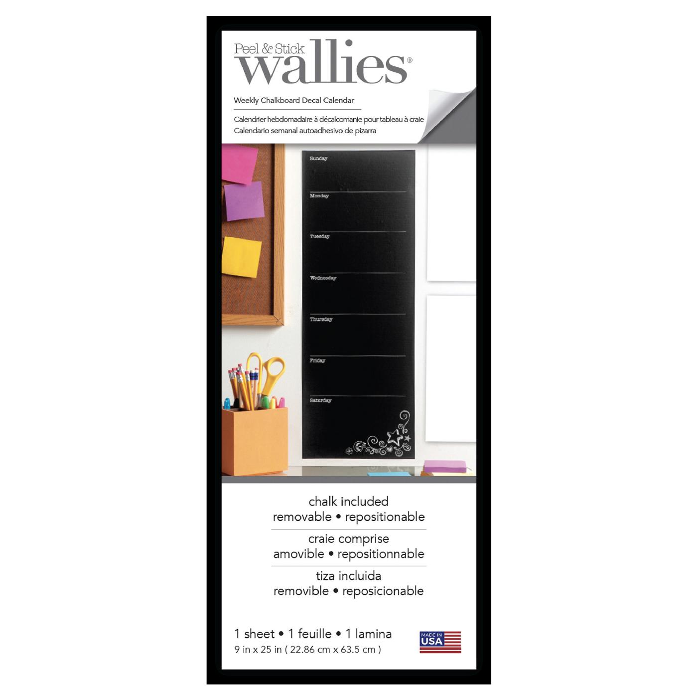 Wallies Weekly Chalkboard Decal Calendar - Shop Bulletin & dry-erase ...