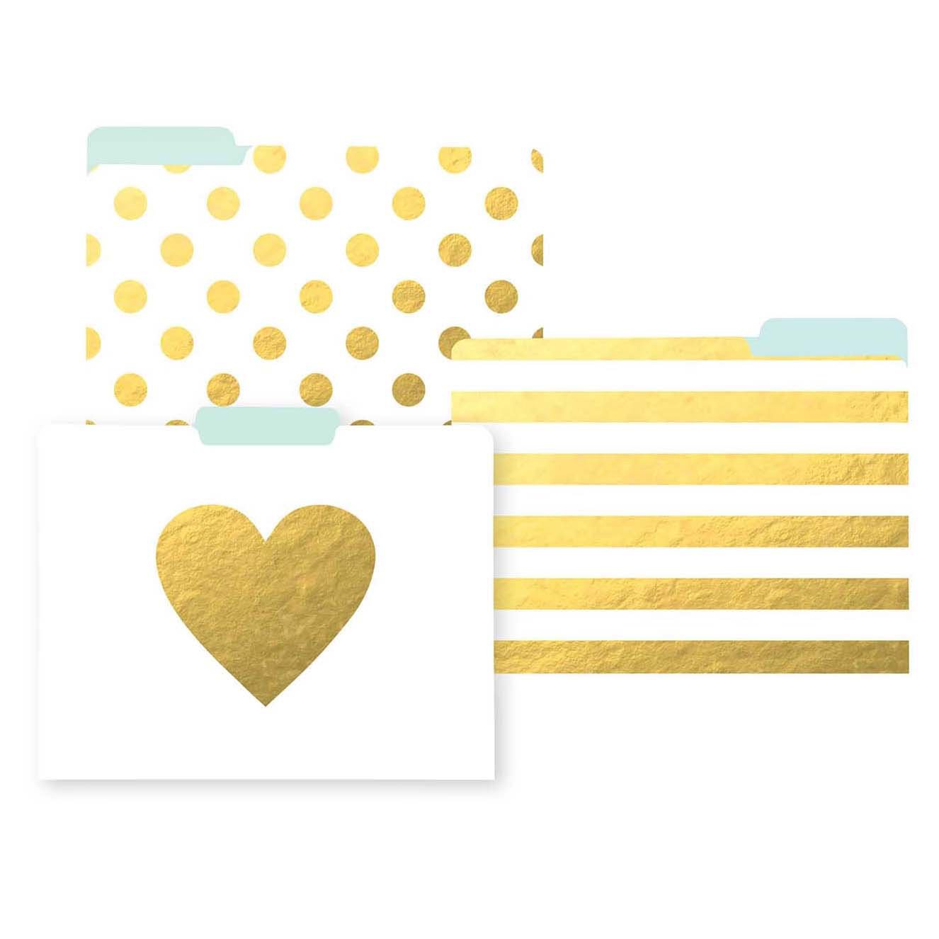 C.R. Gibson 12 Paper File Folders - Gold Foil - Shop Folders at H-E-B