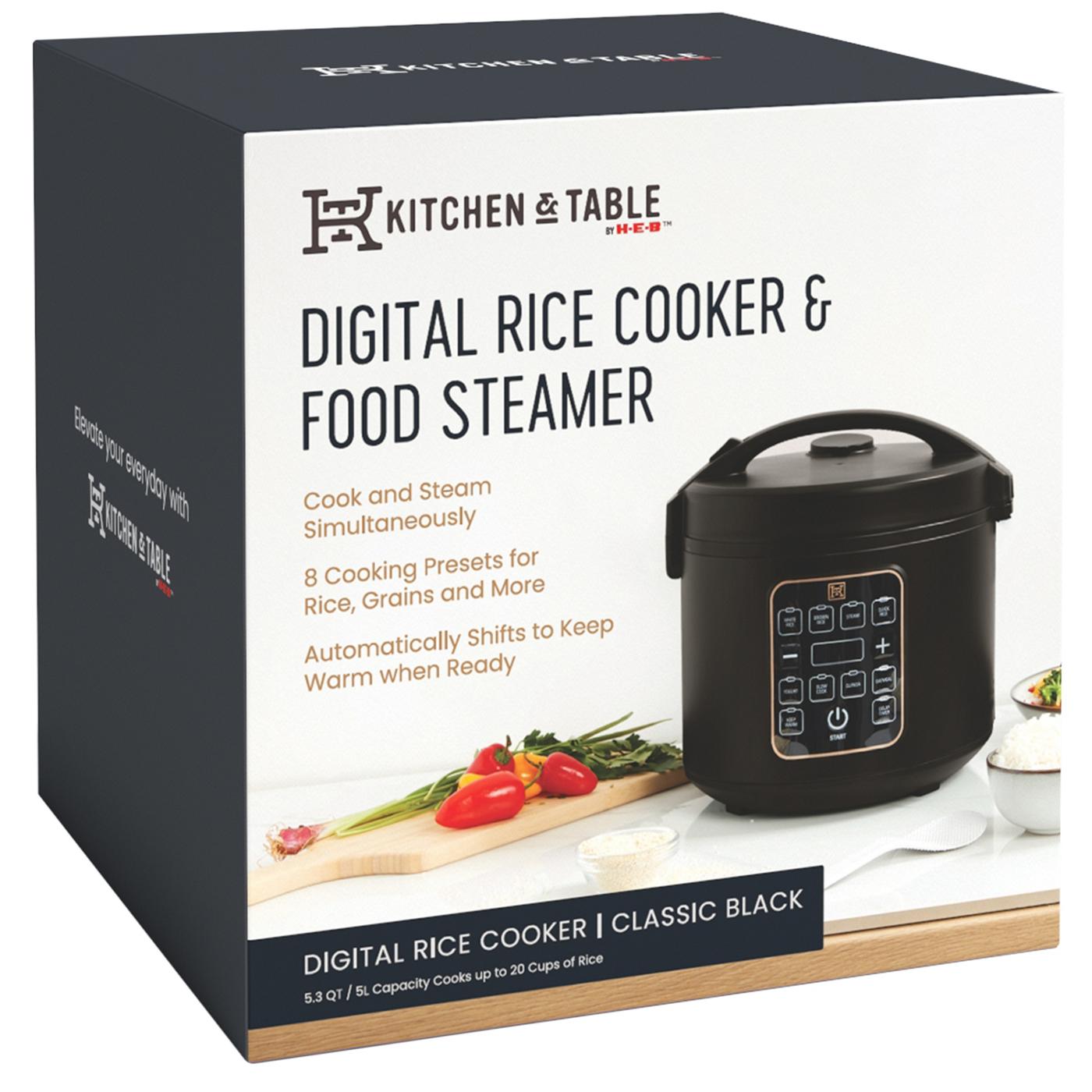 Kitchen & Table by H-E-B Digital Rice Cooker & Food Steamer - Classic ...