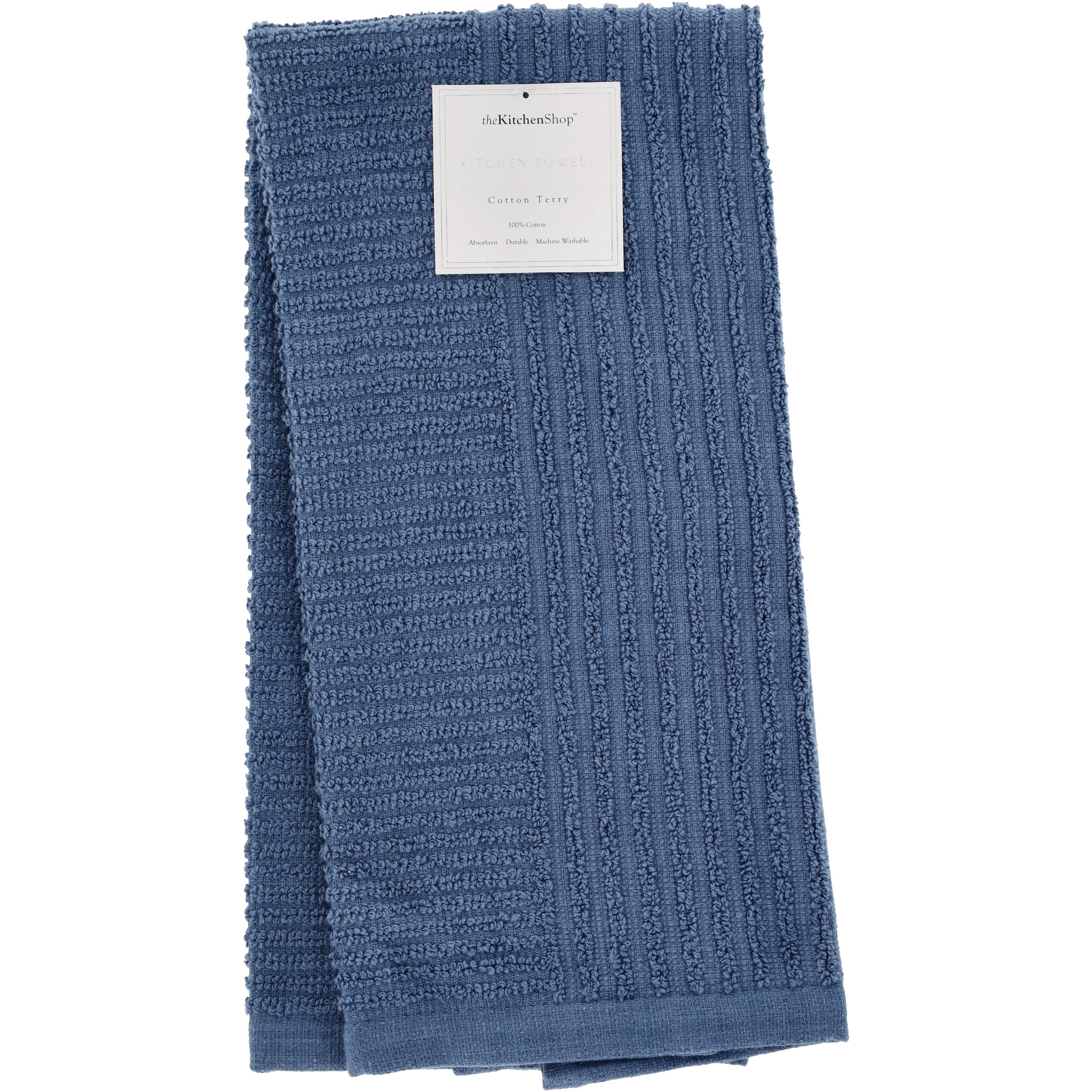 the Kitchen Shop Ribbed Cotton Terry Kitchen Towel - Blue - Shop ...