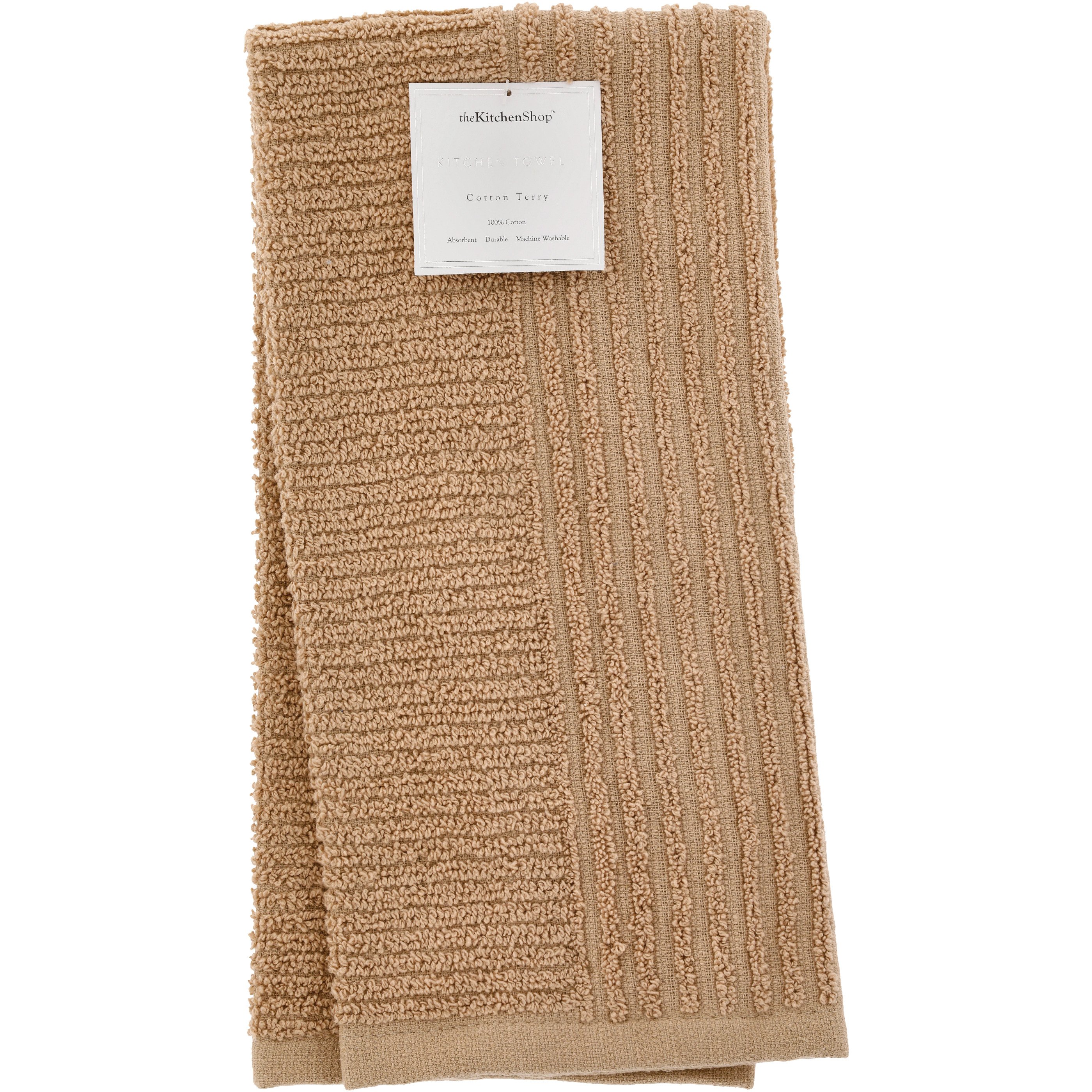 the Kitchen Shop Ribbed Cotton Terry Kitchen Towel - Taupe - Shop ...