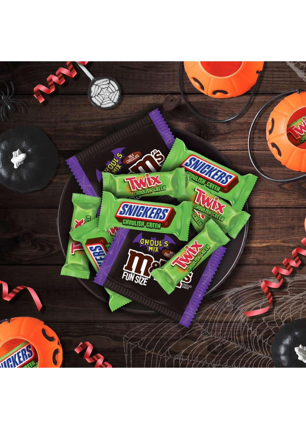 M&M's, Snickers & Twix Ghoulish Green Fun Size Halloween Candy - Shop ...