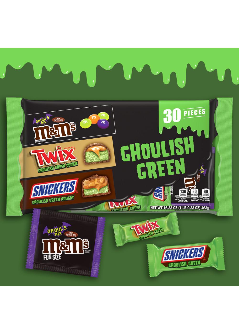 M&M's, Snickers & Twix Ghoulish Green Fun Size Halloween Candy - Shop ...