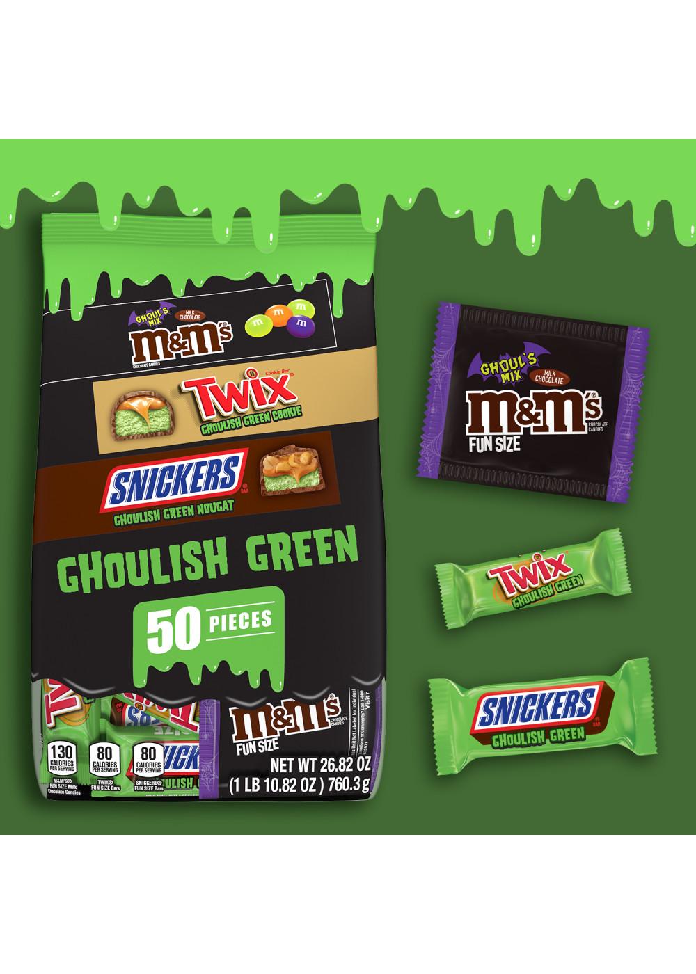 M&M'S, Snickers & Twix Ghoulish Green Fun Size Halloween Candy - Shop ...