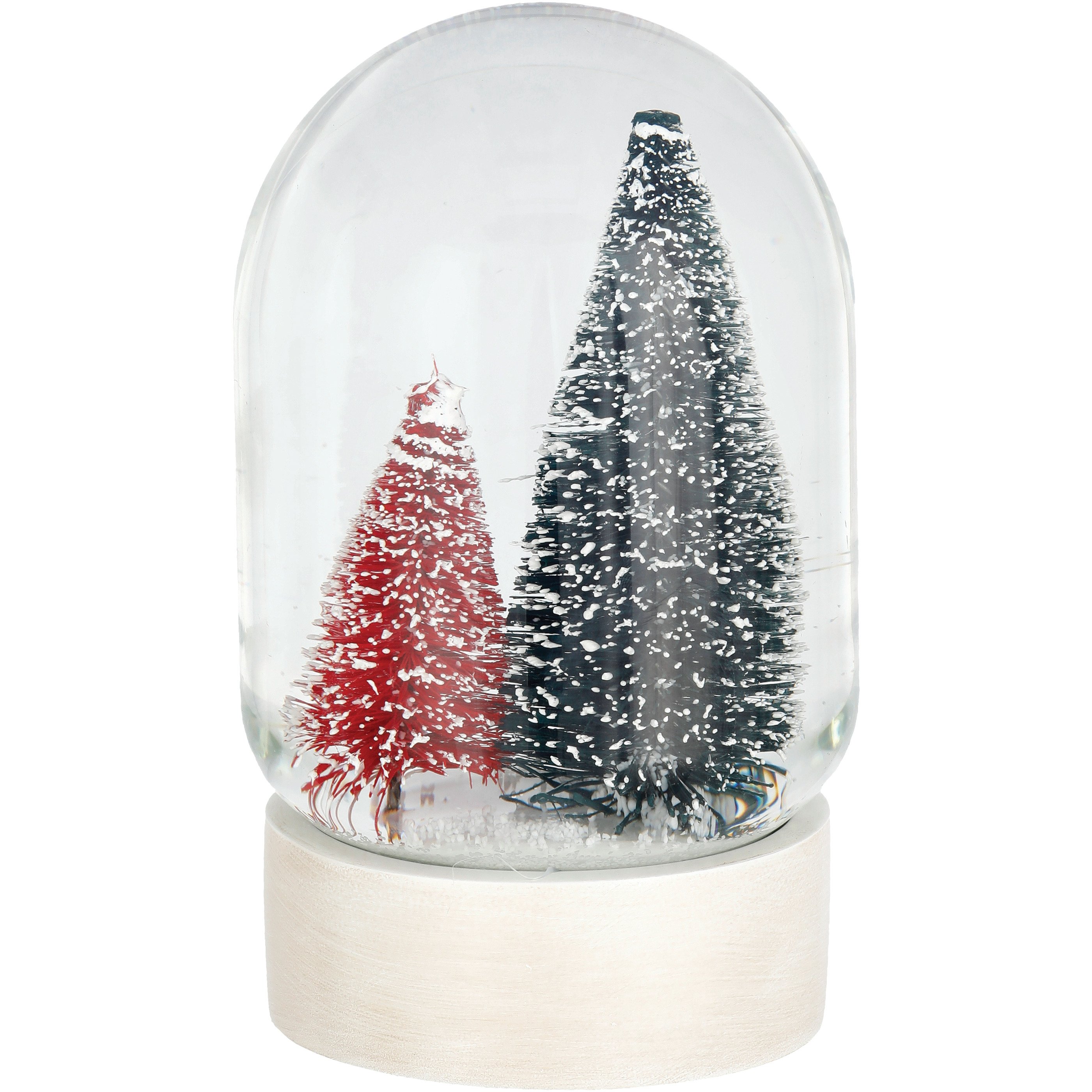 Destination Holiday Red & Green Trees Wooden Snow Globe - Shop Seasonal ...