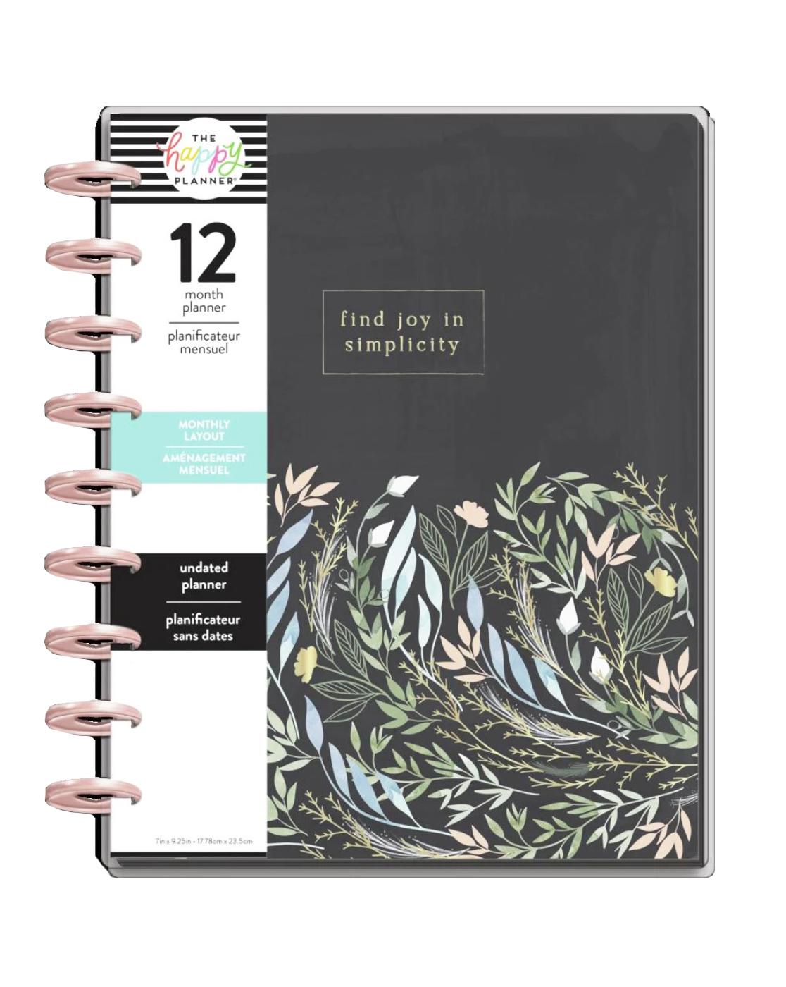 The Happy Planner Undated 12 Month Homebody Classic Monthly Planner ...