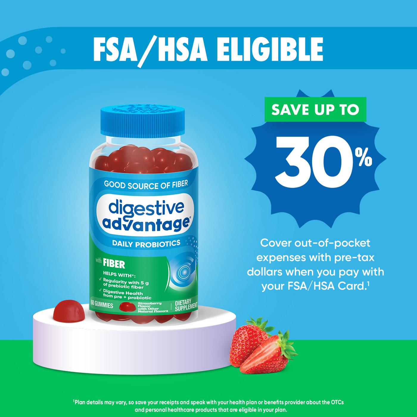 Digestive Advantage Daily Probiotics with Fiber Gummies - Shop Diet ...