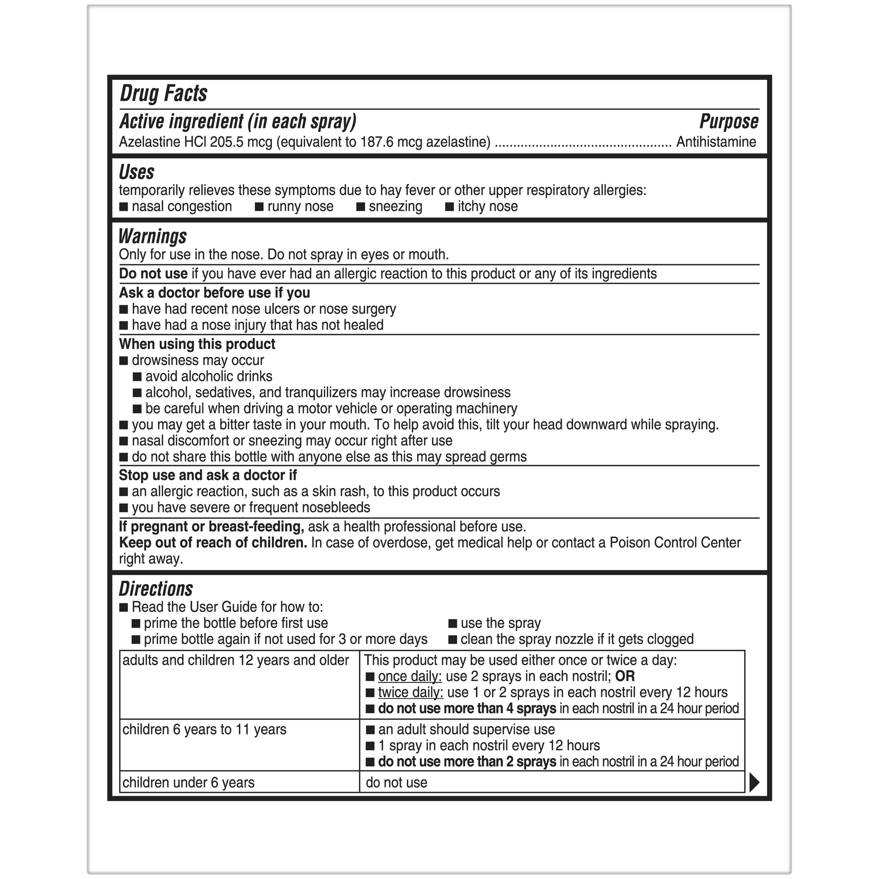 Astepro Allergy Steroid Free Antihistamine Nasal Spray Shop Sinus allergy at H E B