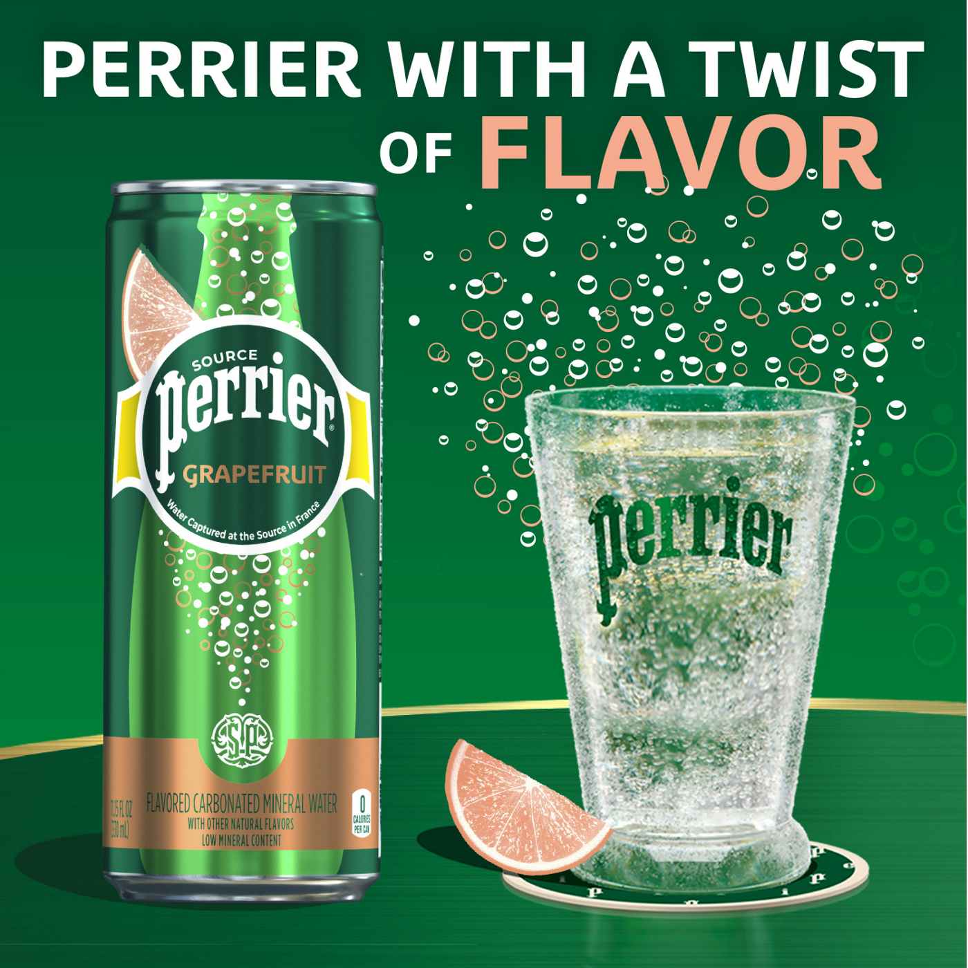 Perrier Sparkling Natural Mineral Grapefruit Water 8 pk Cans - Shop ...