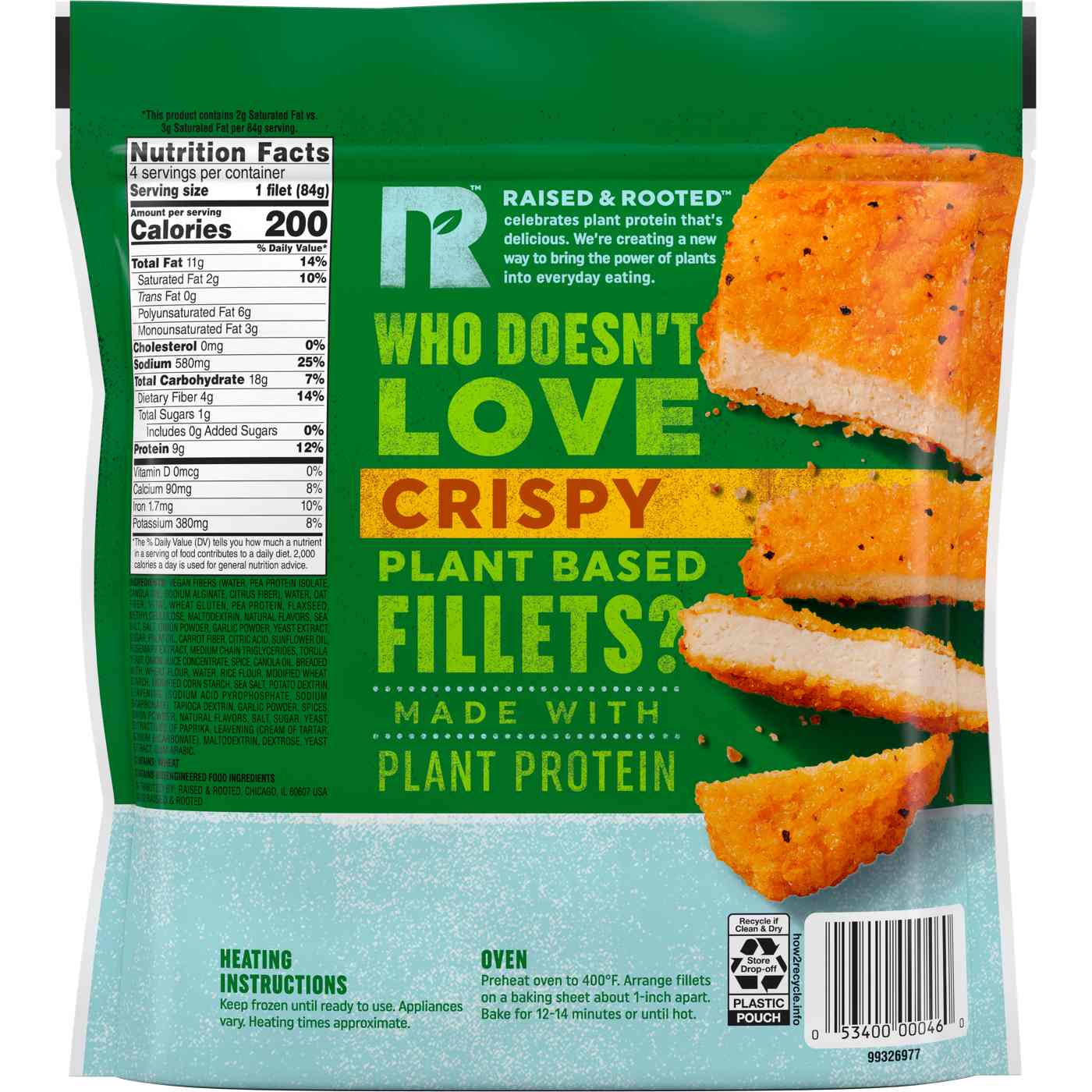 Raised & Rooted Crispy Plant Based Fillets - Shop Meat alternatives at ...