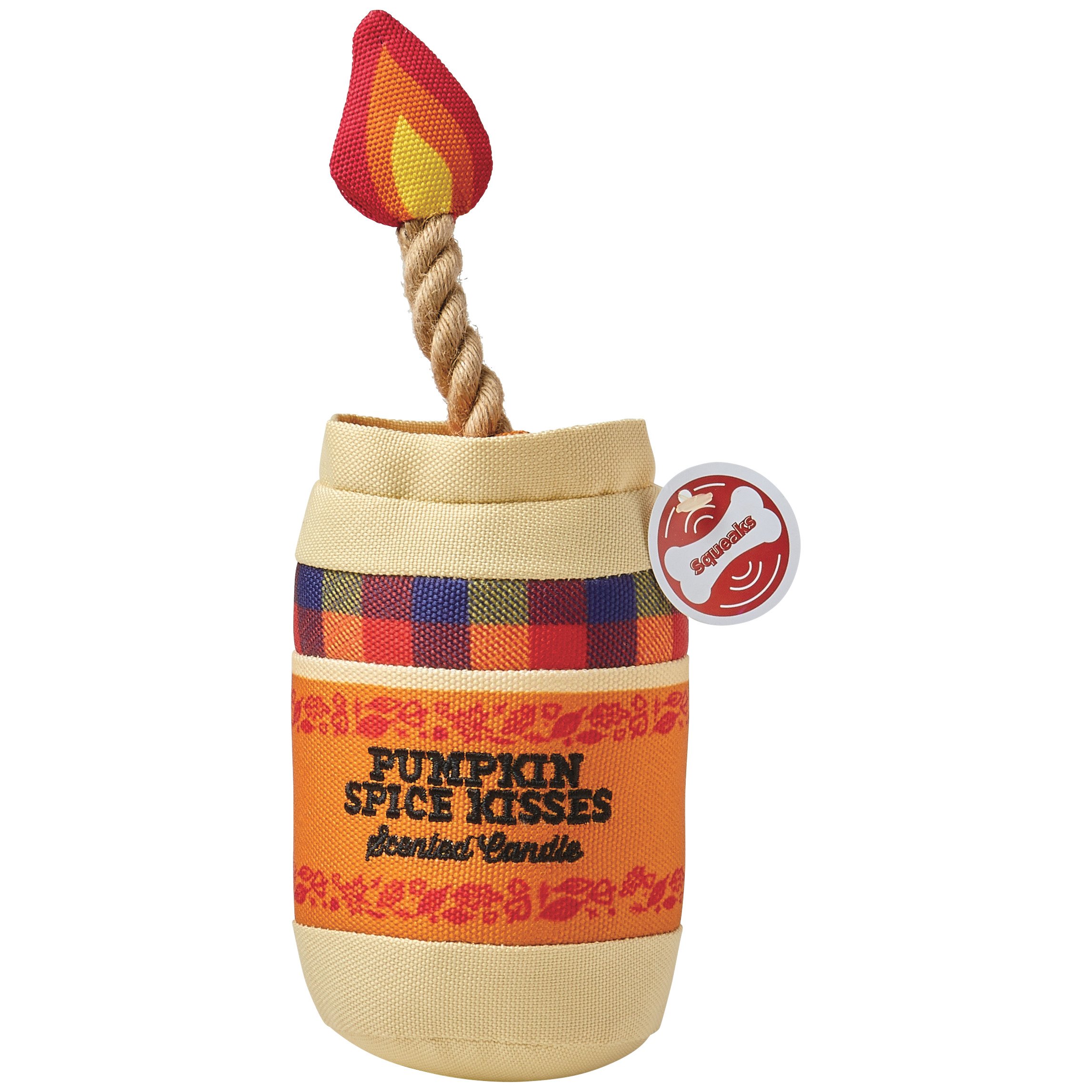 Woof & Whiskers Pumpkin Spice Candle Plush Dog Toy - Shop Plush toys at ...