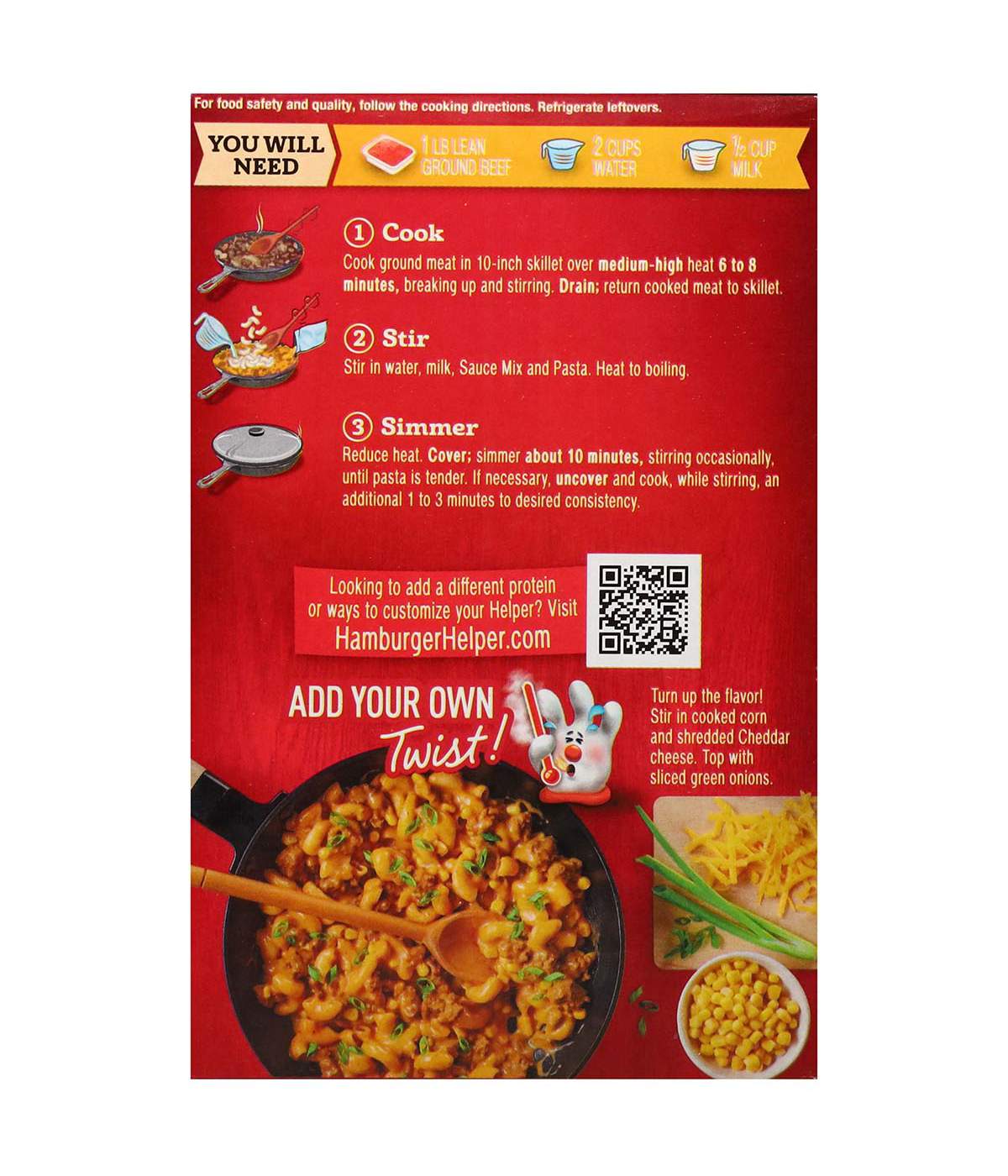 Hamburger Helper Spicy BBQ Heat Flavored Pasta Meal - Shop Pantry meals ...