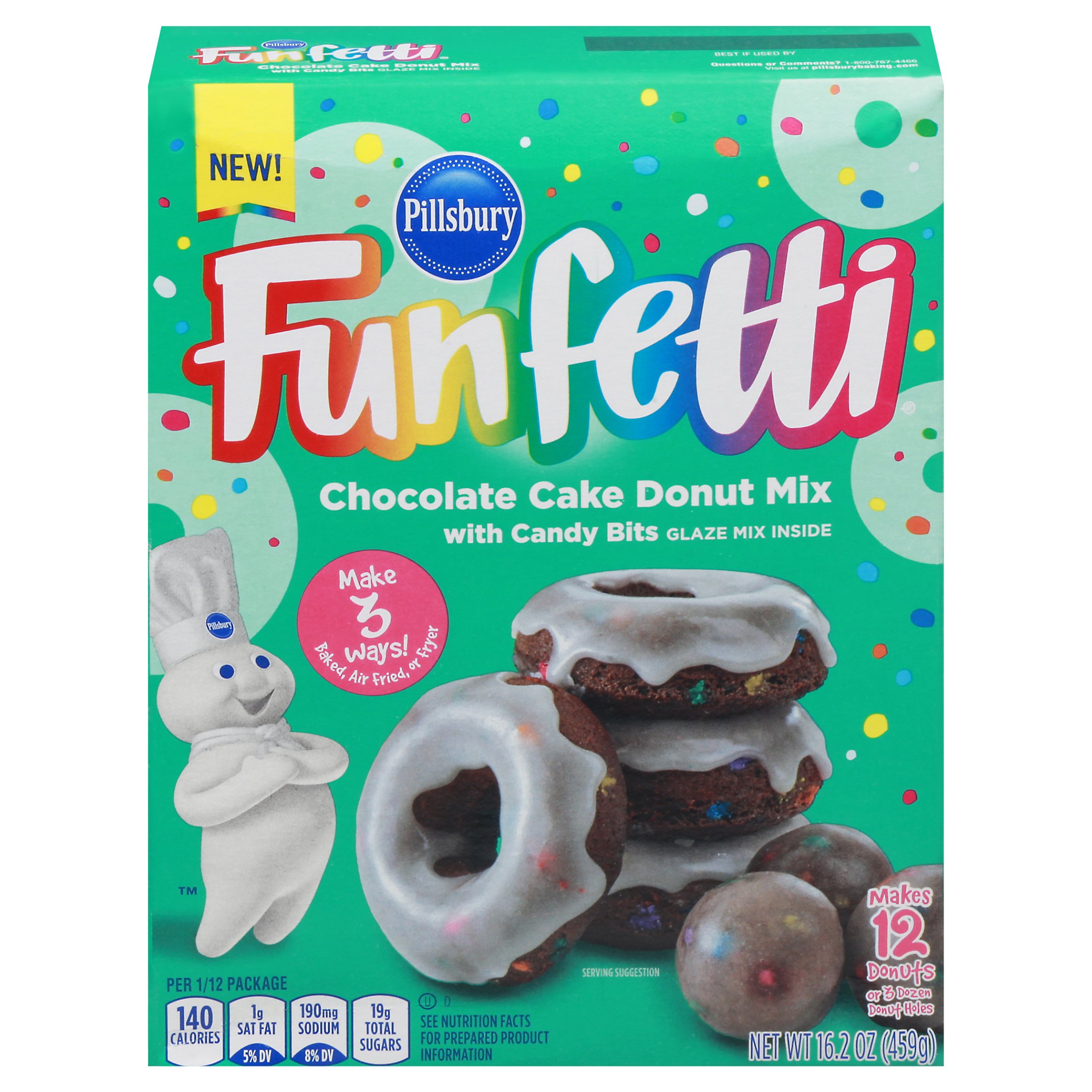 Pillsbury Funfetti Chocolate Cake Donut Mix - Shop Baking Ingredients ...