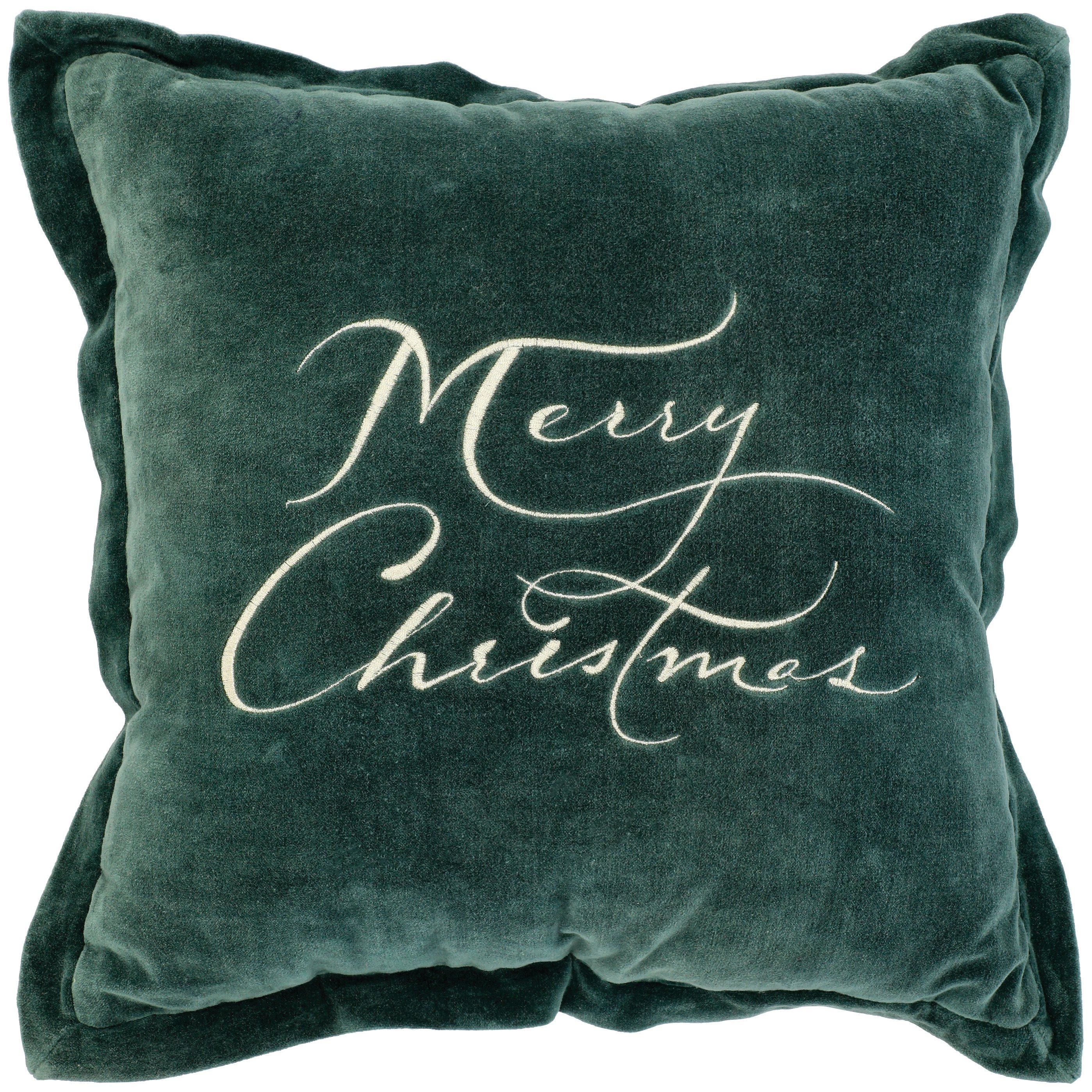 Destination Holiday Merry Christmas Velvet Square Pillow - Green - Shop ...
