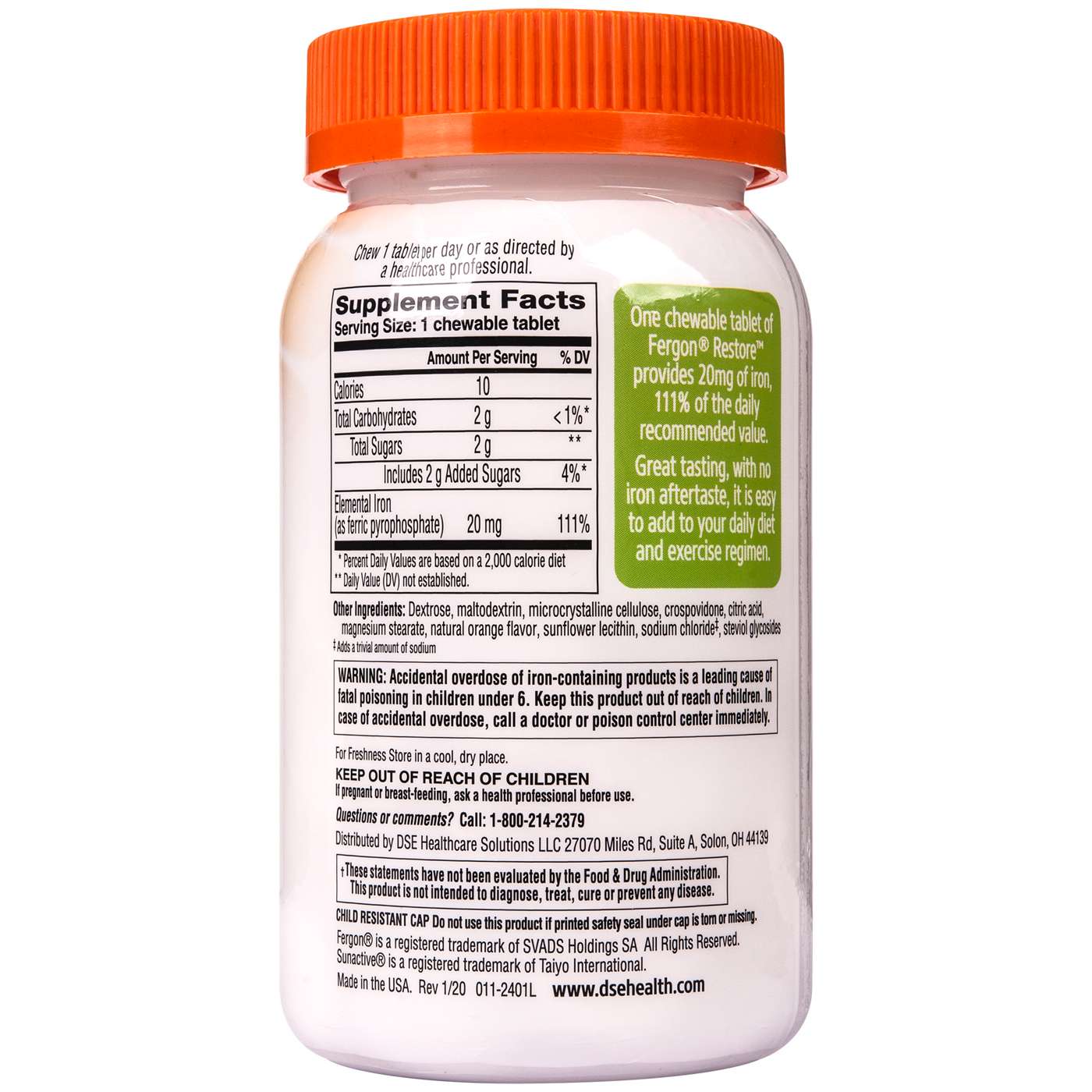 Fergon Iron Restore Non-Constipating Chewable Tablets - Shop Minerals ...