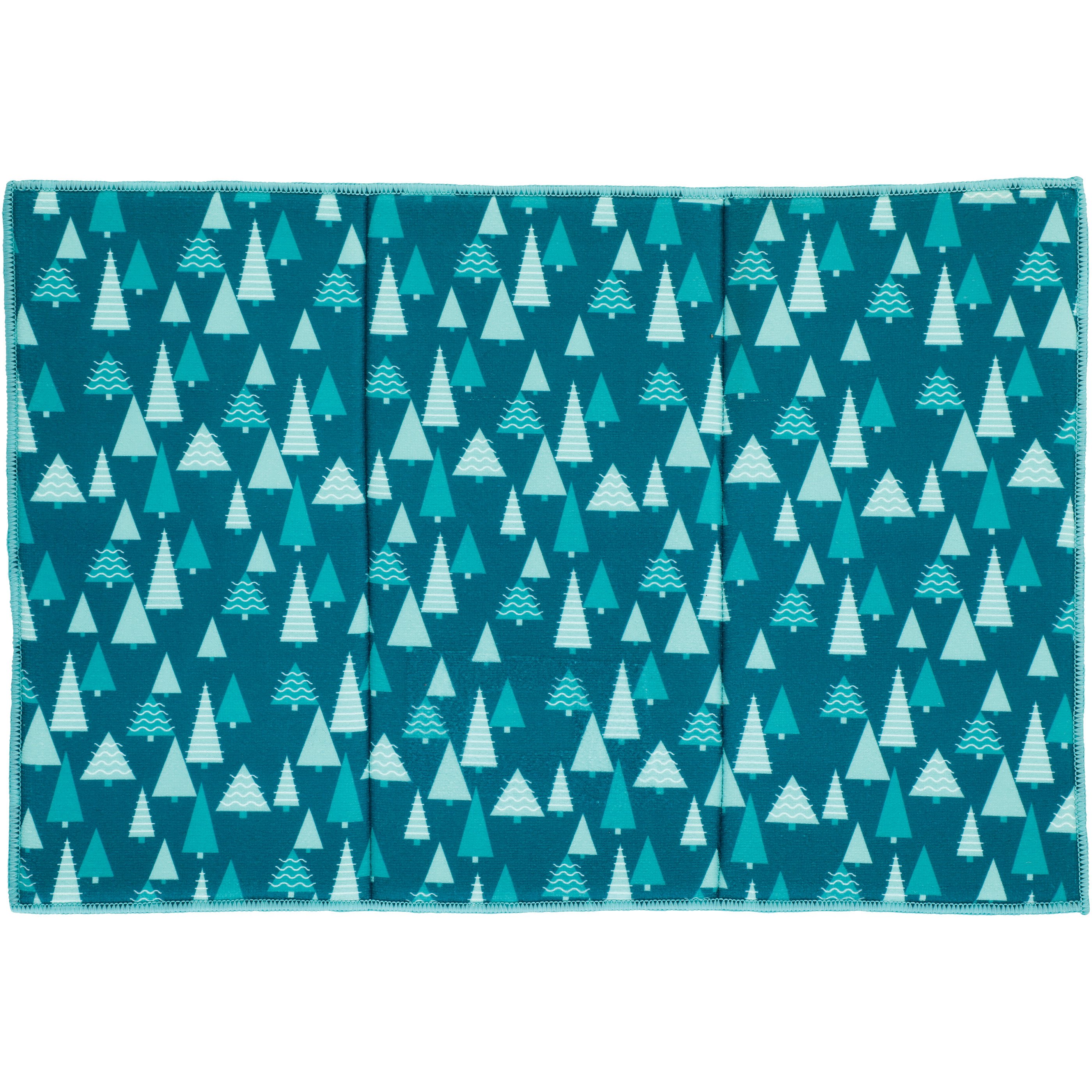Destination Holiday Christmas Forest Reversible Drying Mat - Teal ...