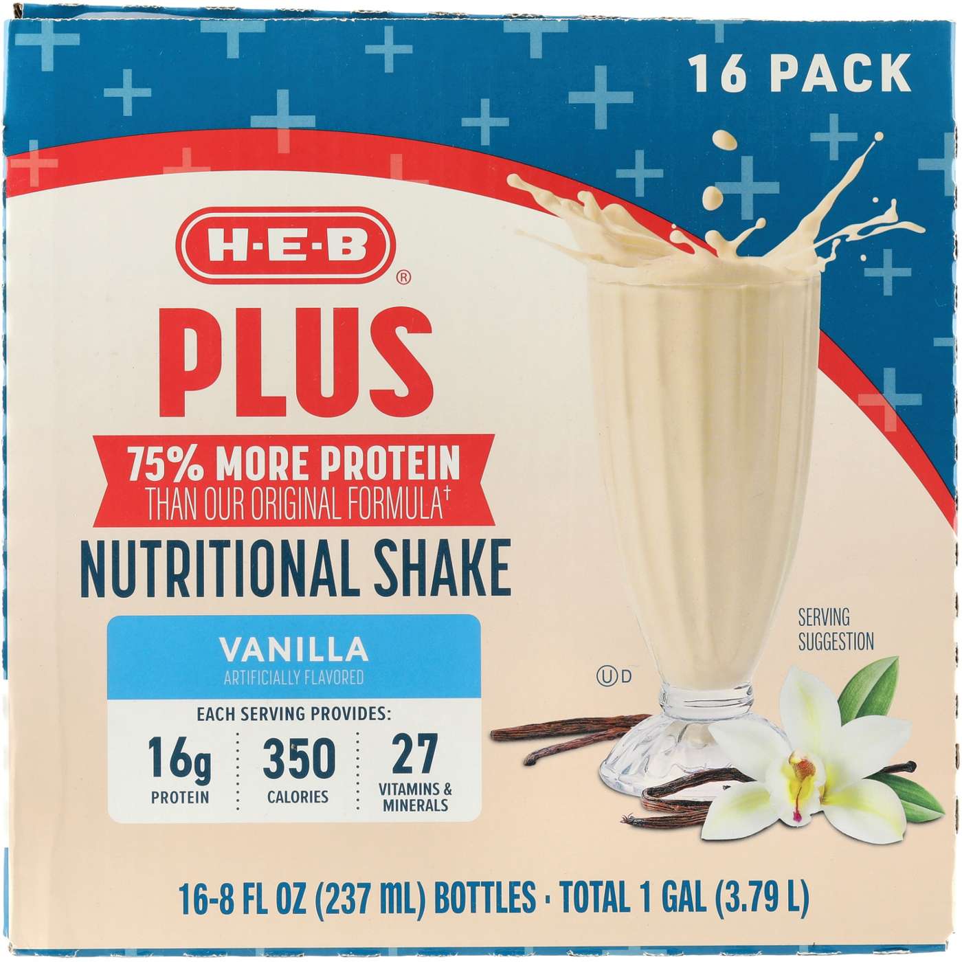 H-E-B Plus Protein Nutritional Shakes 16 pk Bottles - Vanilla - Shop ...