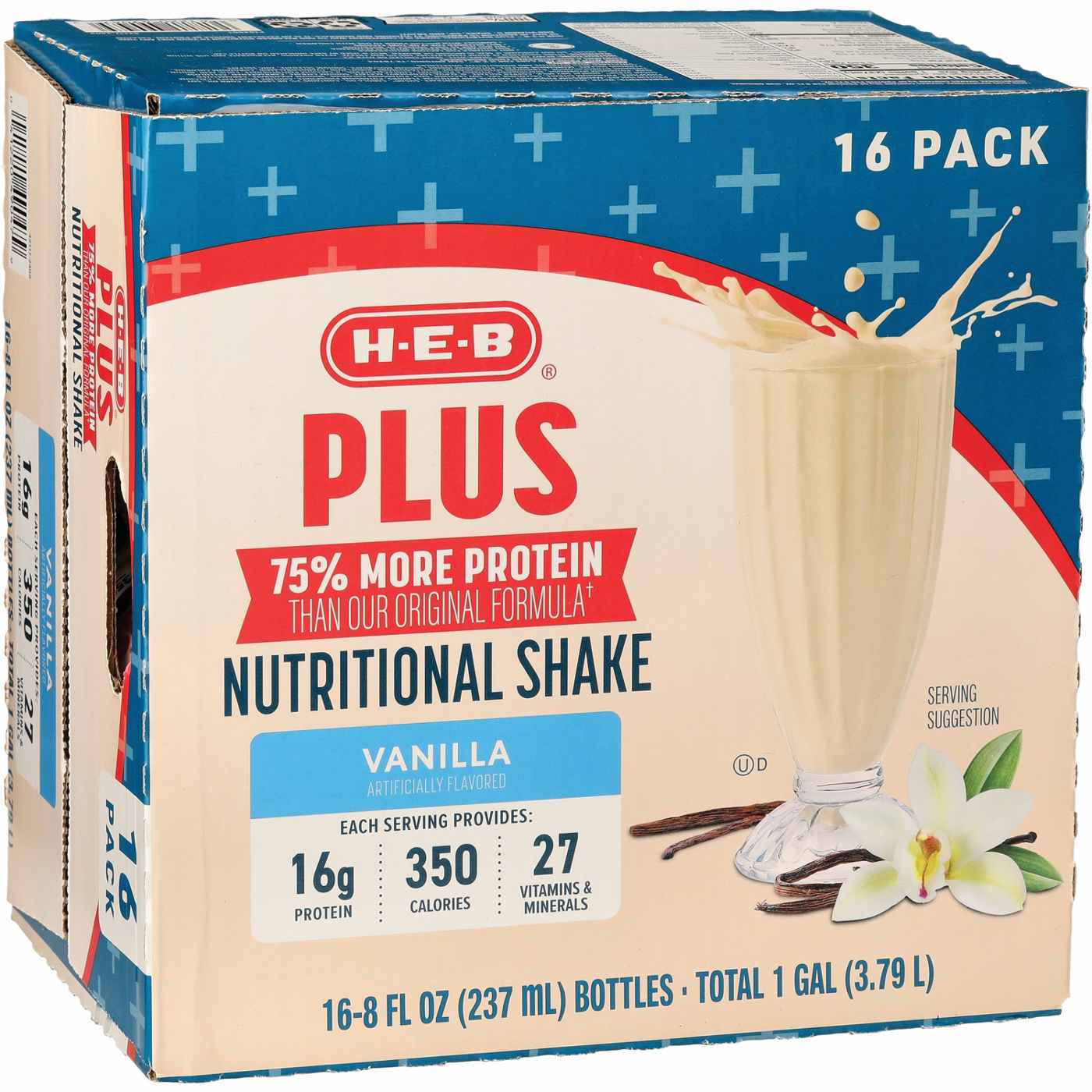 H-E-B Plus Protein Nutritional Shakes 16 pk Bottles - Vanilla - Shop ...