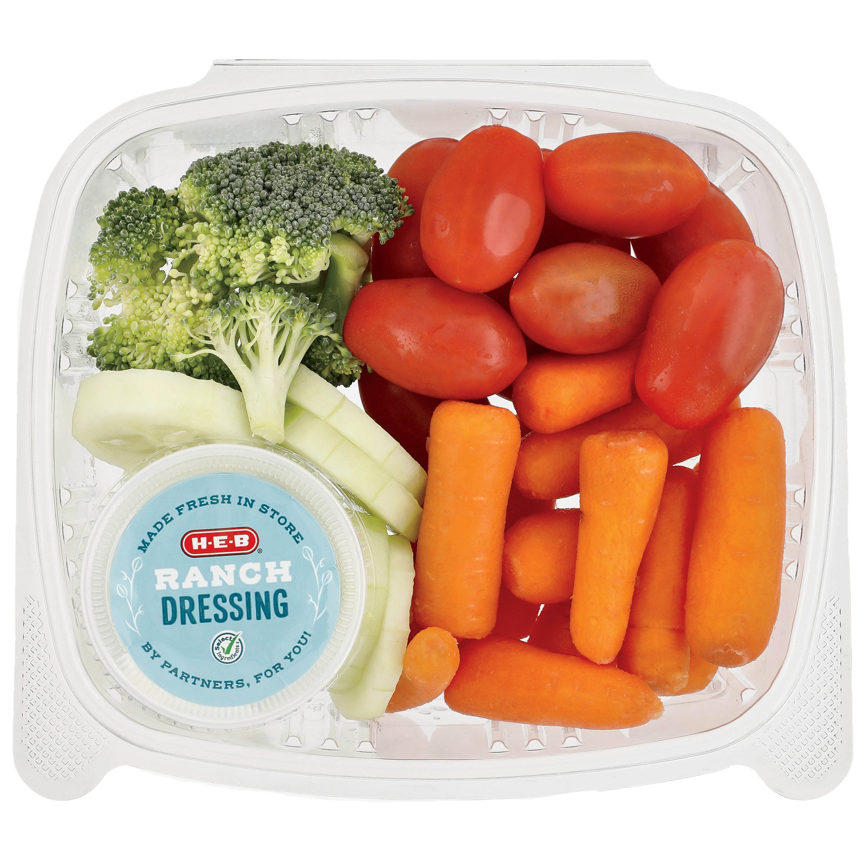 H E B Fresh Vegetable Medley With Buttermilk Ranch Small Shop Mixed