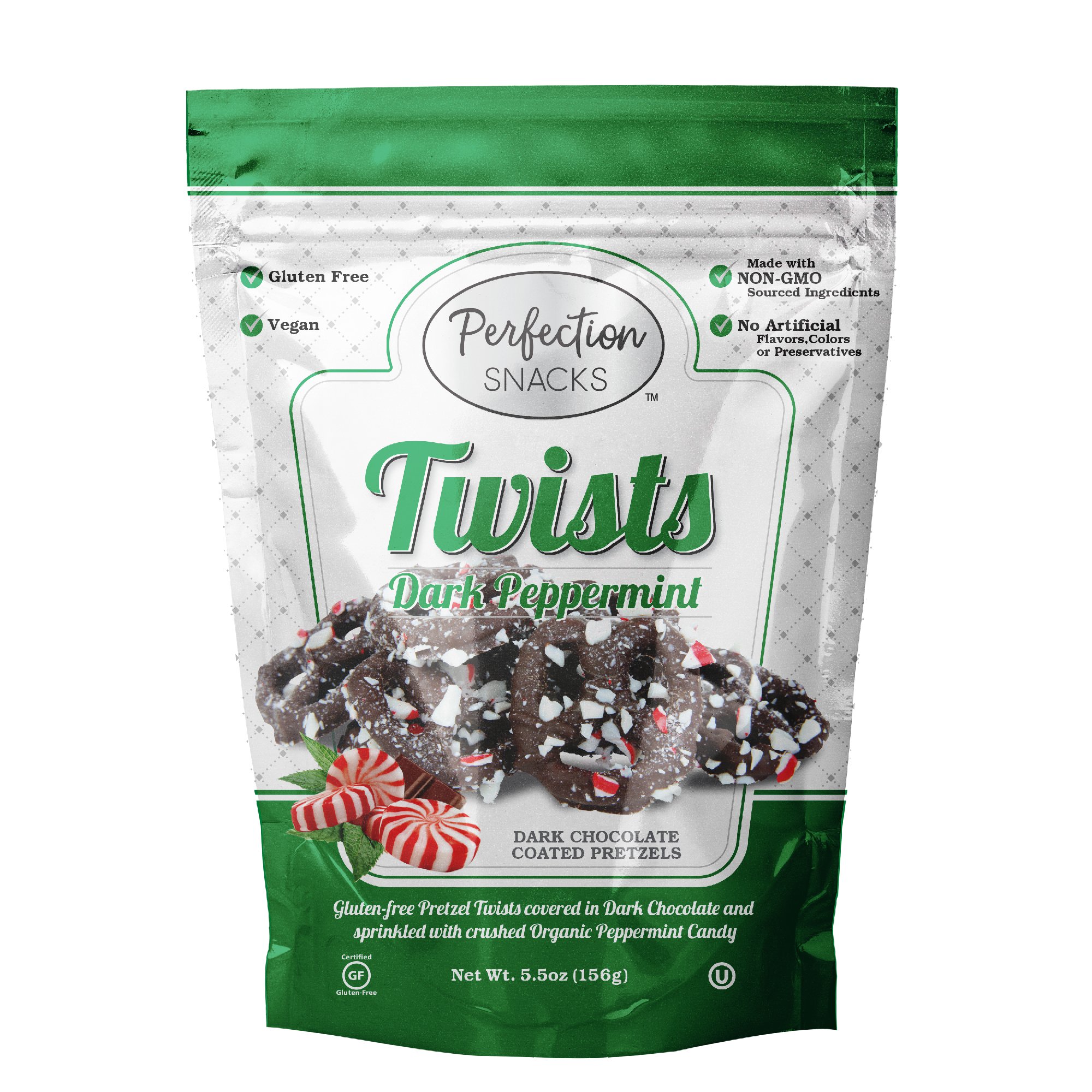 Perfection Snacks Peppermint Dark Chocolate-Coated Pretzel Twists ...