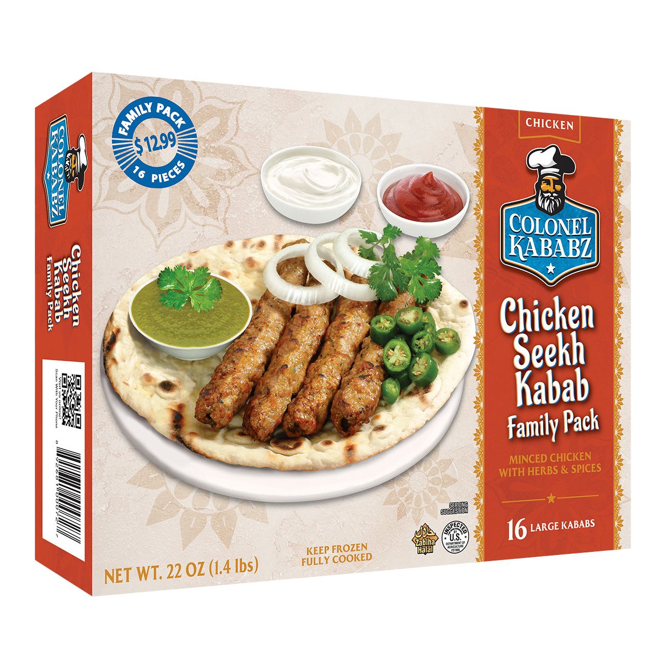 Colonel Kababz Chicken Seekh Kababs Family Pack - Shop Entrees & sides ...