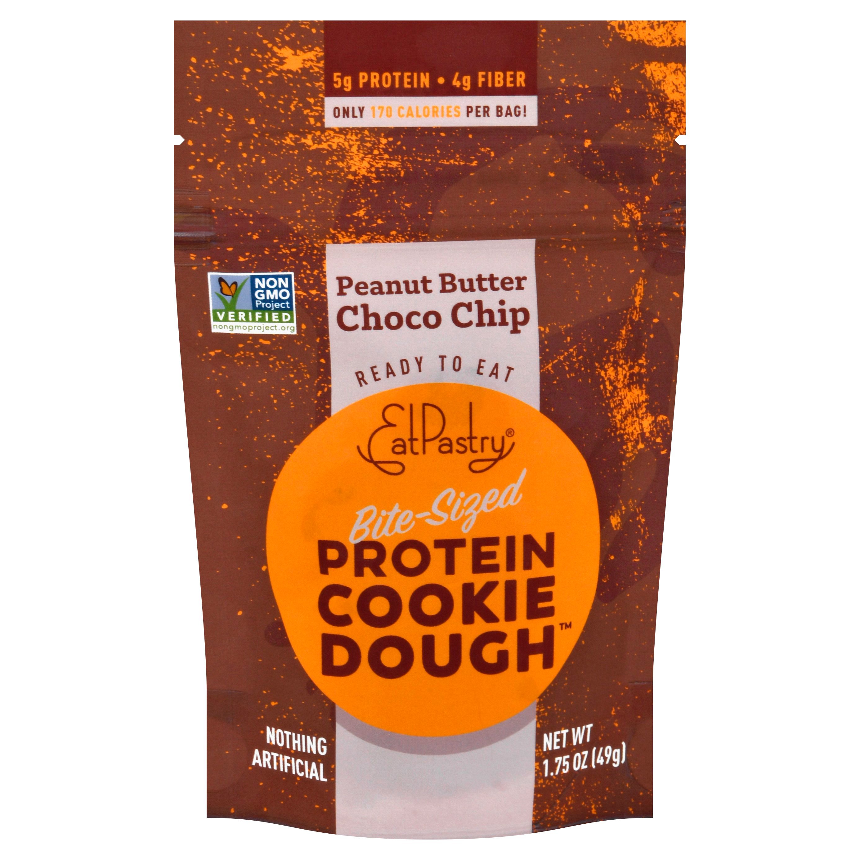 EatPastry Peanut Butter Choco Chip Bite-Sized Protein Cookie Dough ...