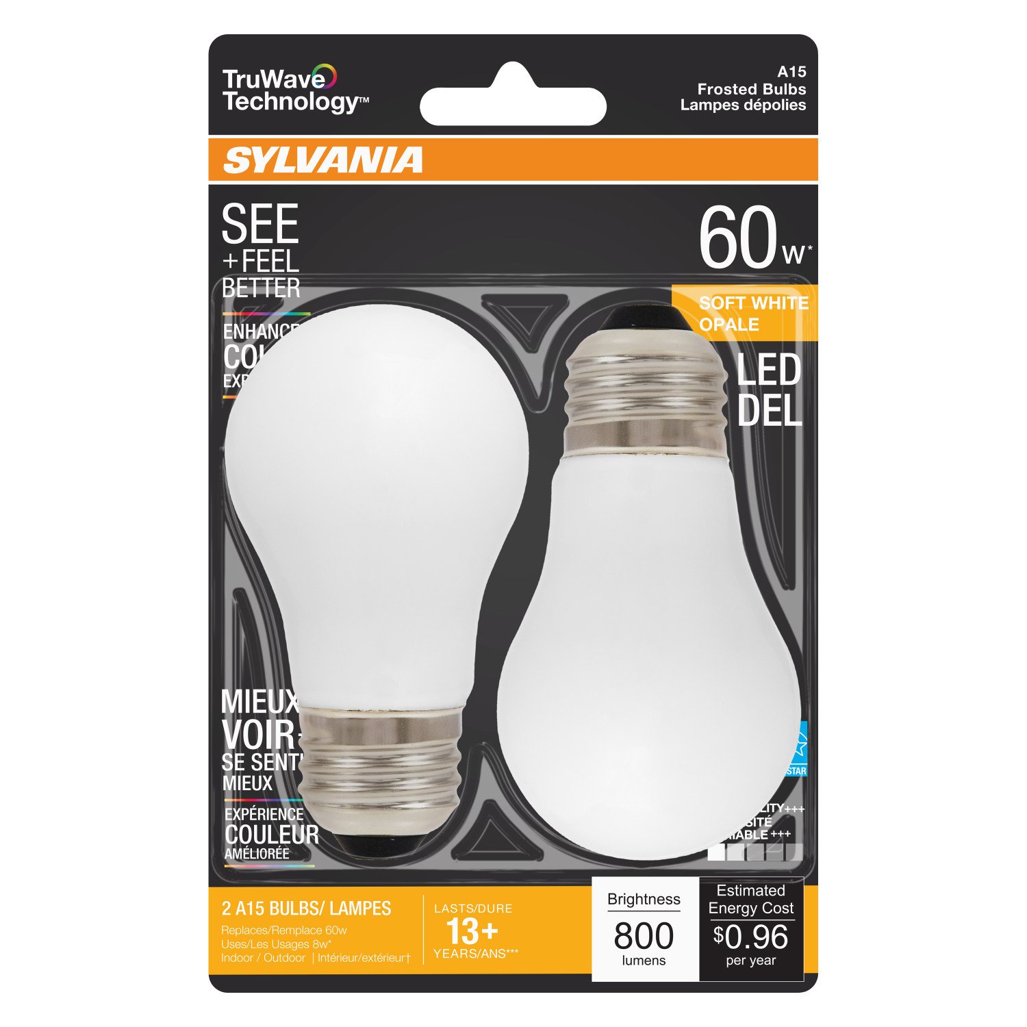 Sylvania TruWave A15 60-Watt Frosted LED Light Bulbs - Soft White ...