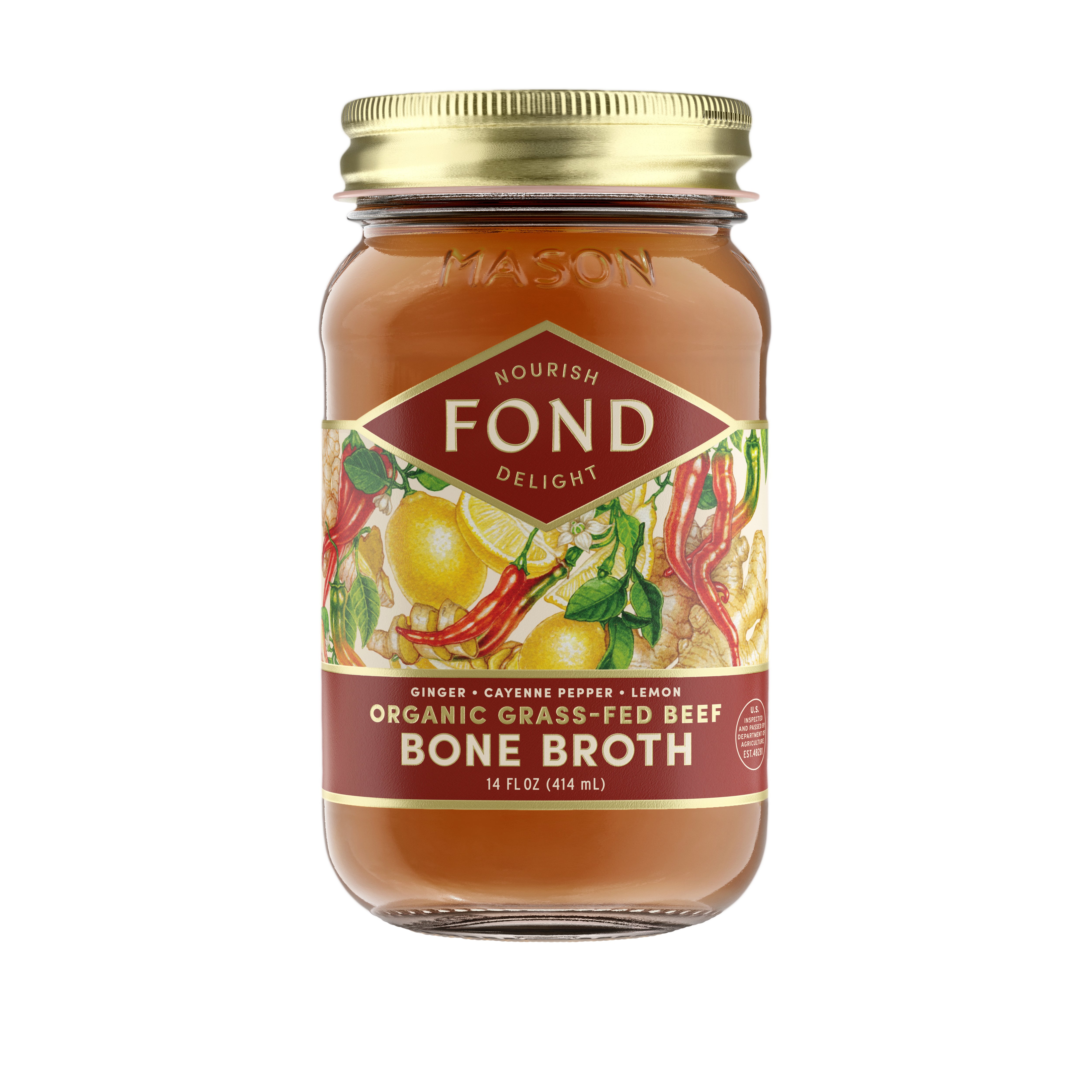 Fond Ginger Cayenne and Lemon Bone Broth - Shop Broth & bouillon at H-E-B