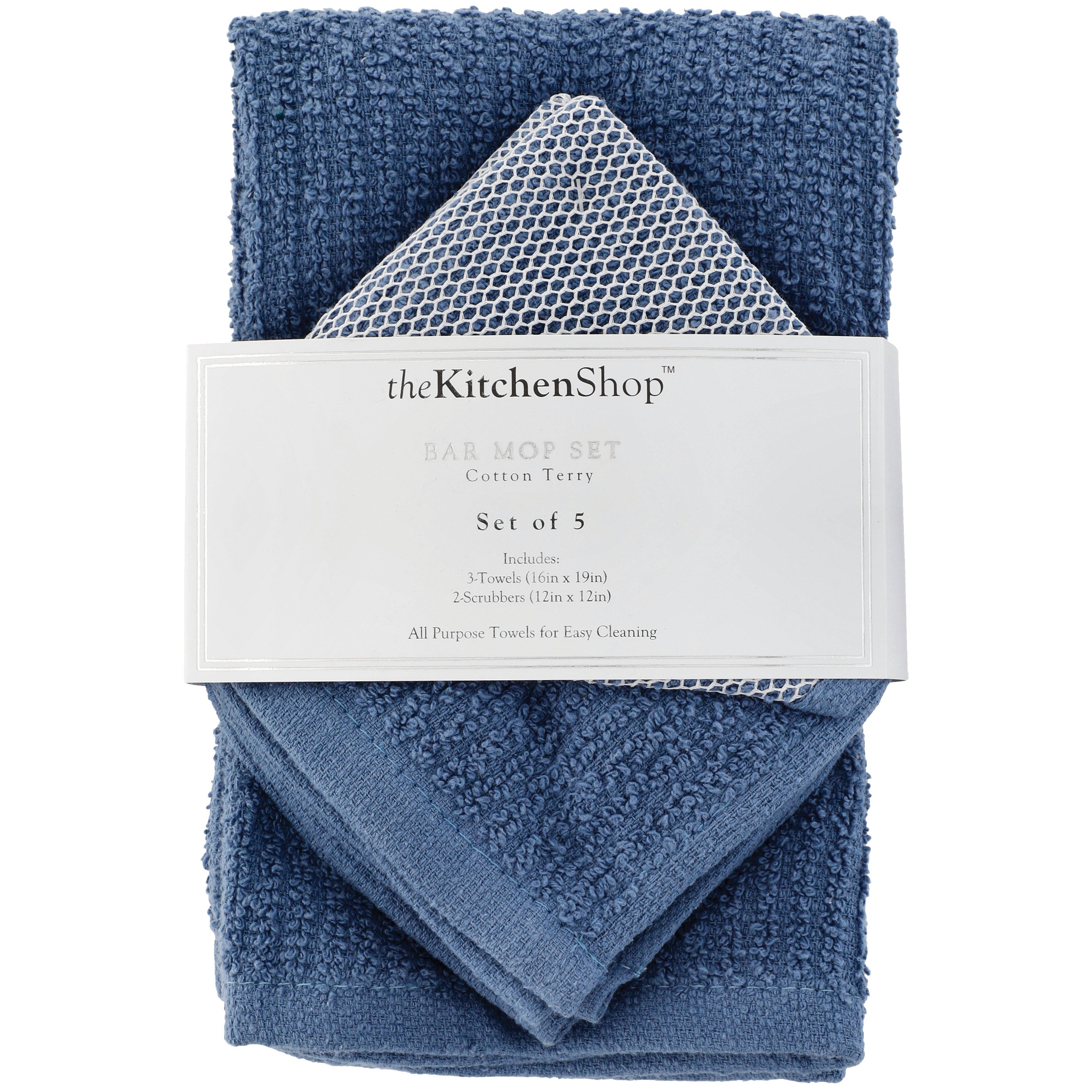 the Kitchen Shop Cotton Terry Bar Mop Set - Blue - Shop Kitchen linens ...