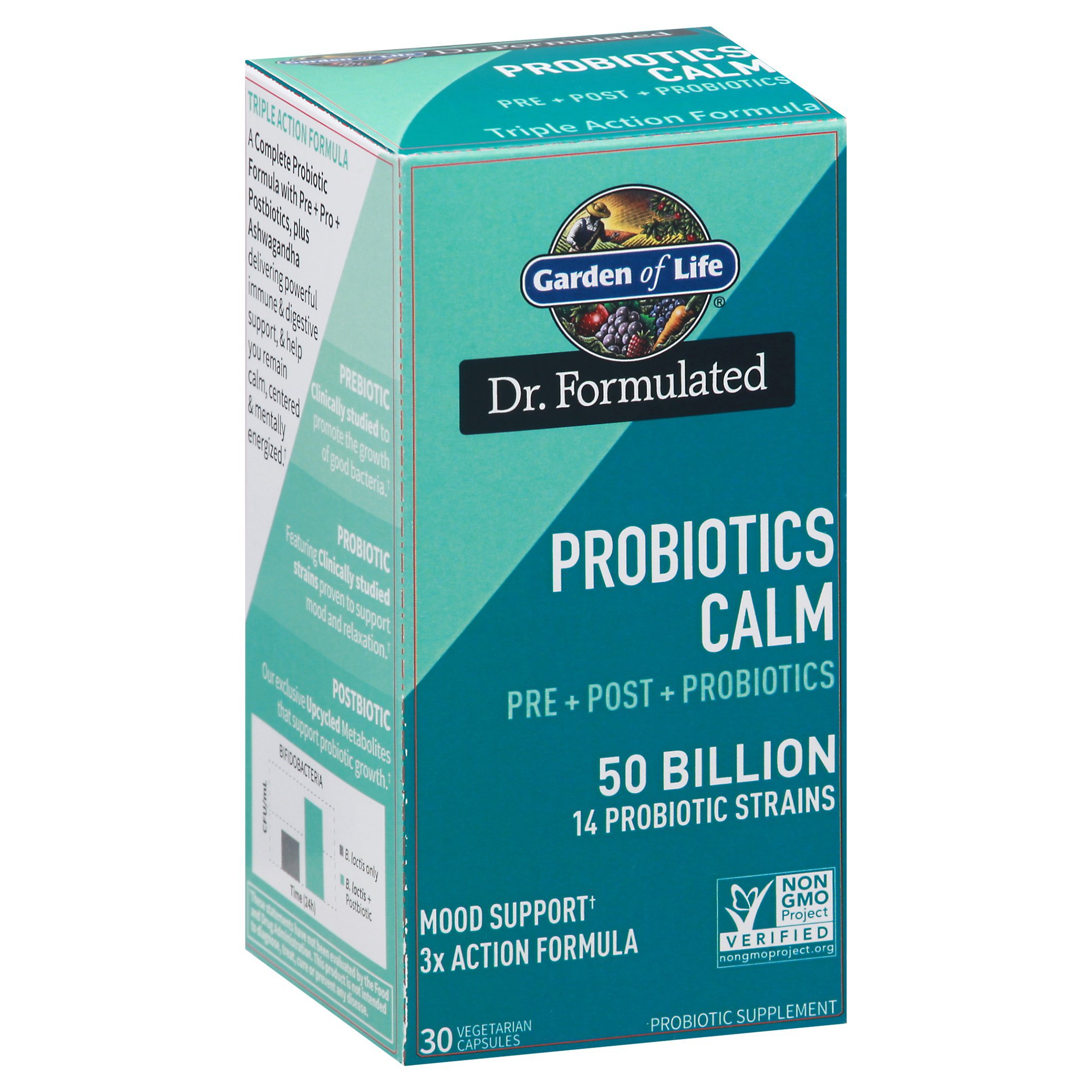 Garden of Life Dr. Formulated Probiotics Calm 50 Billion Capsules ...