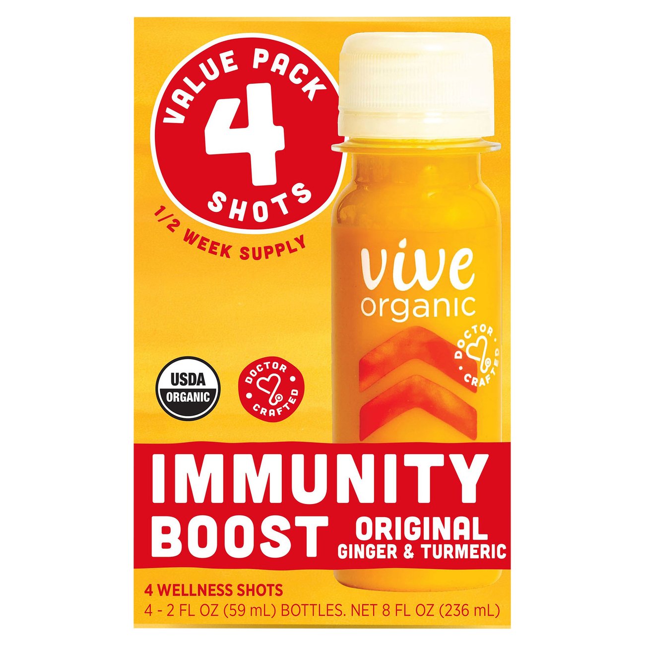 Vive Organic Immunity Boost Shot Value Pack - Ginger & Tumeric - Shop ...