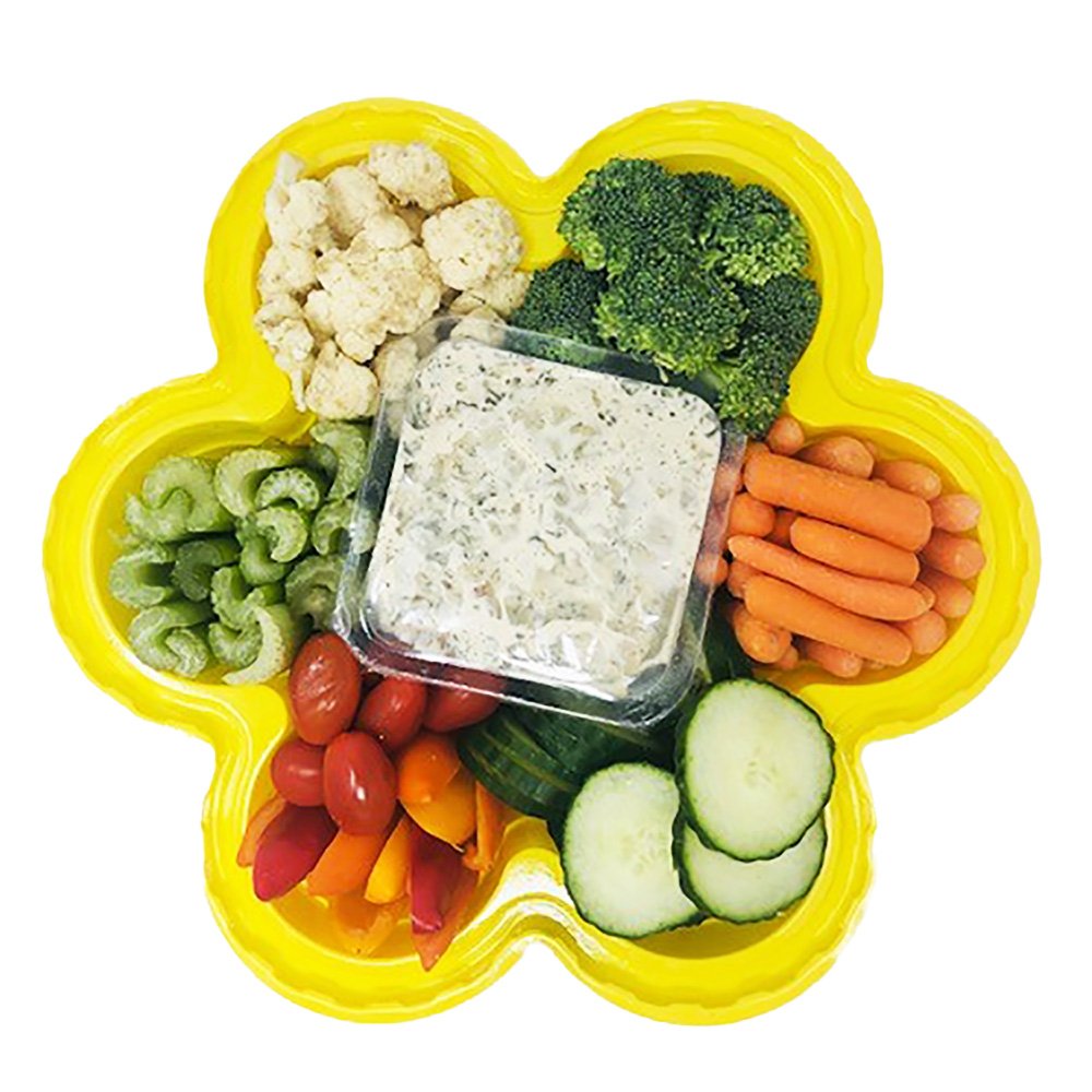 H-E-B Mini Daisy-Shaped Party Tray - Garden Spinach Dip & Veggies ...