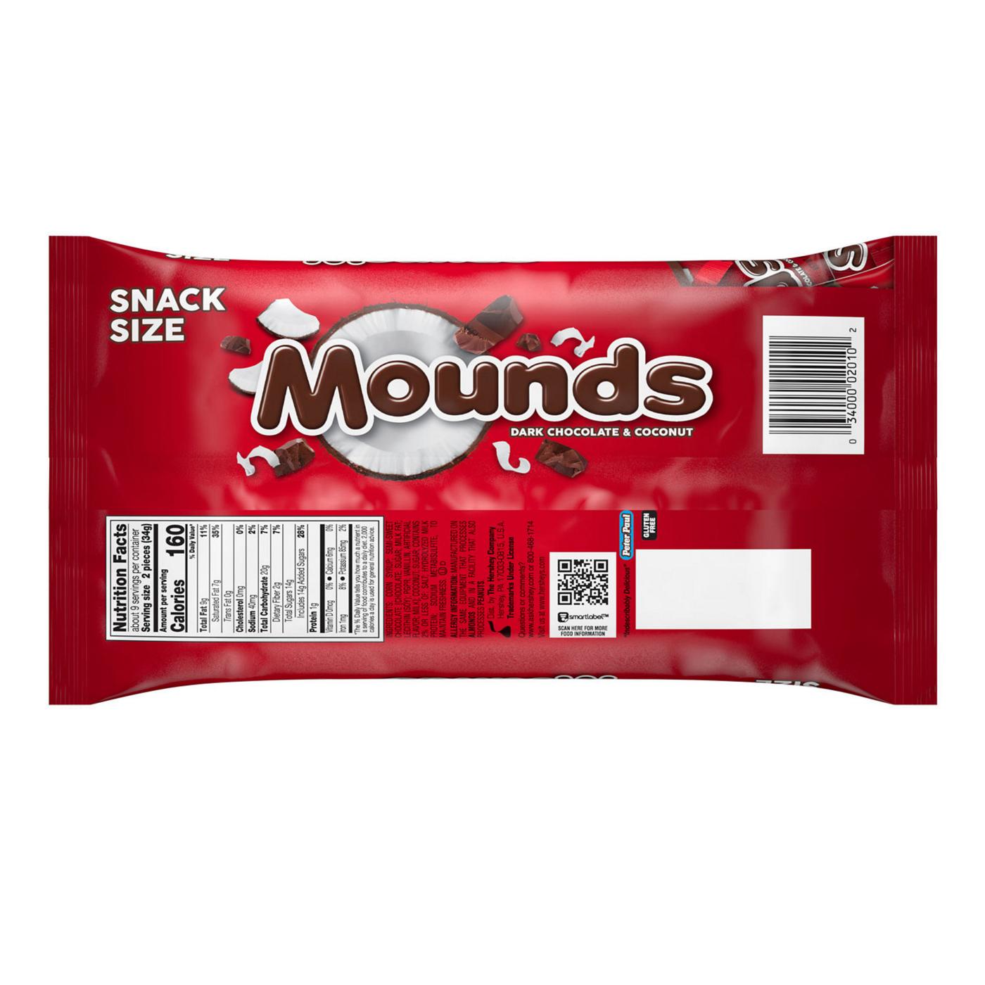 Mounds Dark Chocolate & Coconut Snack Size Halloween Candy - Shop Candy ...