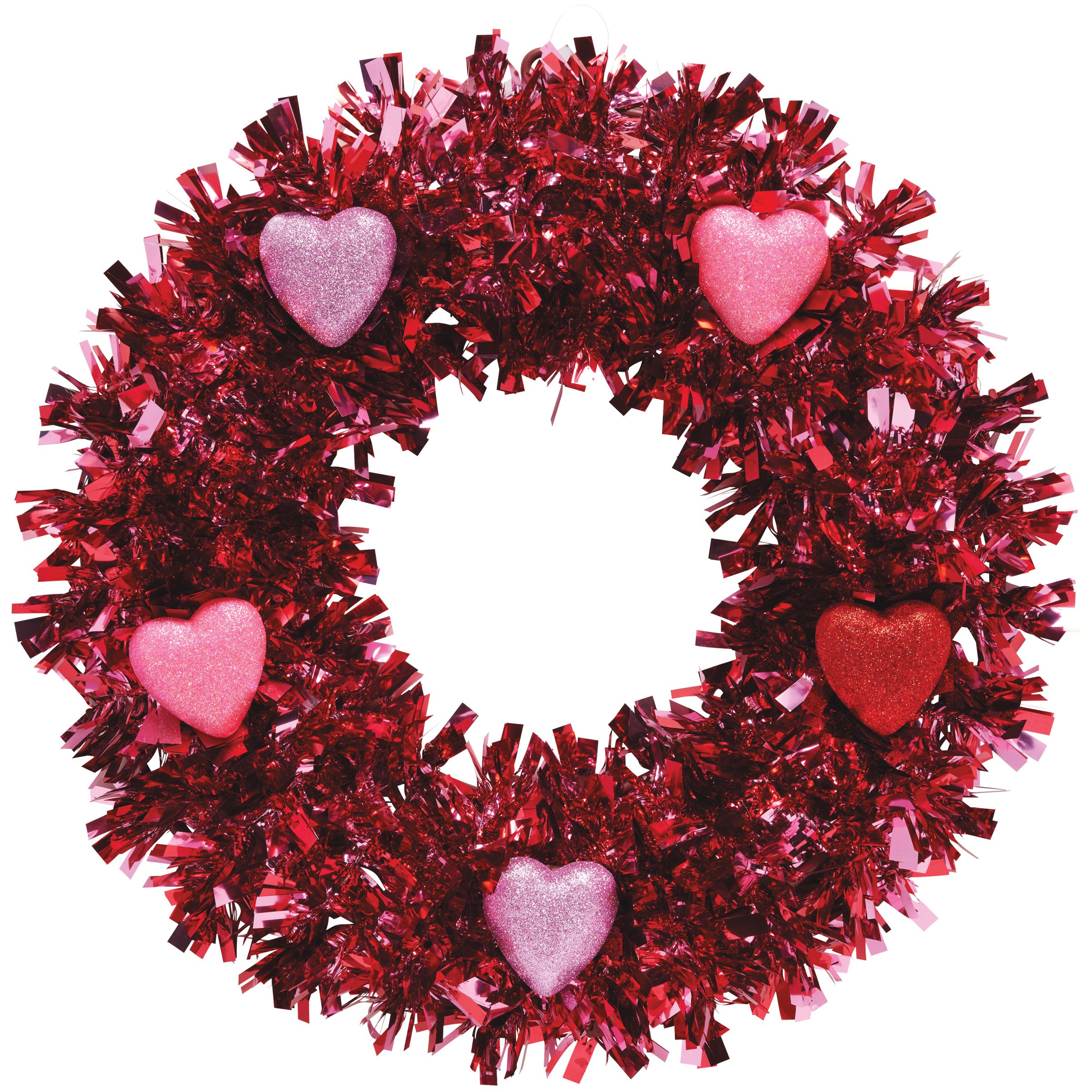 FC Young Tinsel & Glitter Hearts Valentine's Wreath - Shop Seasonal ...