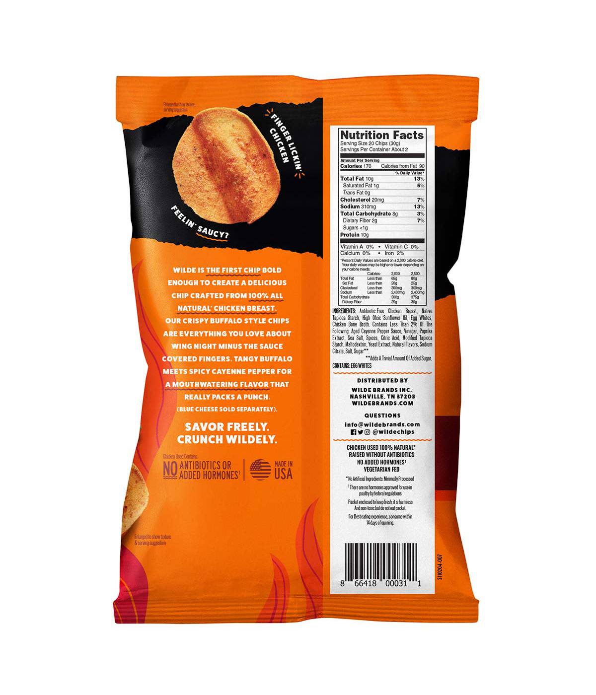 WILDE 10g Protein Chicken Chips - Buffalo - Shop Chips at H-E-B