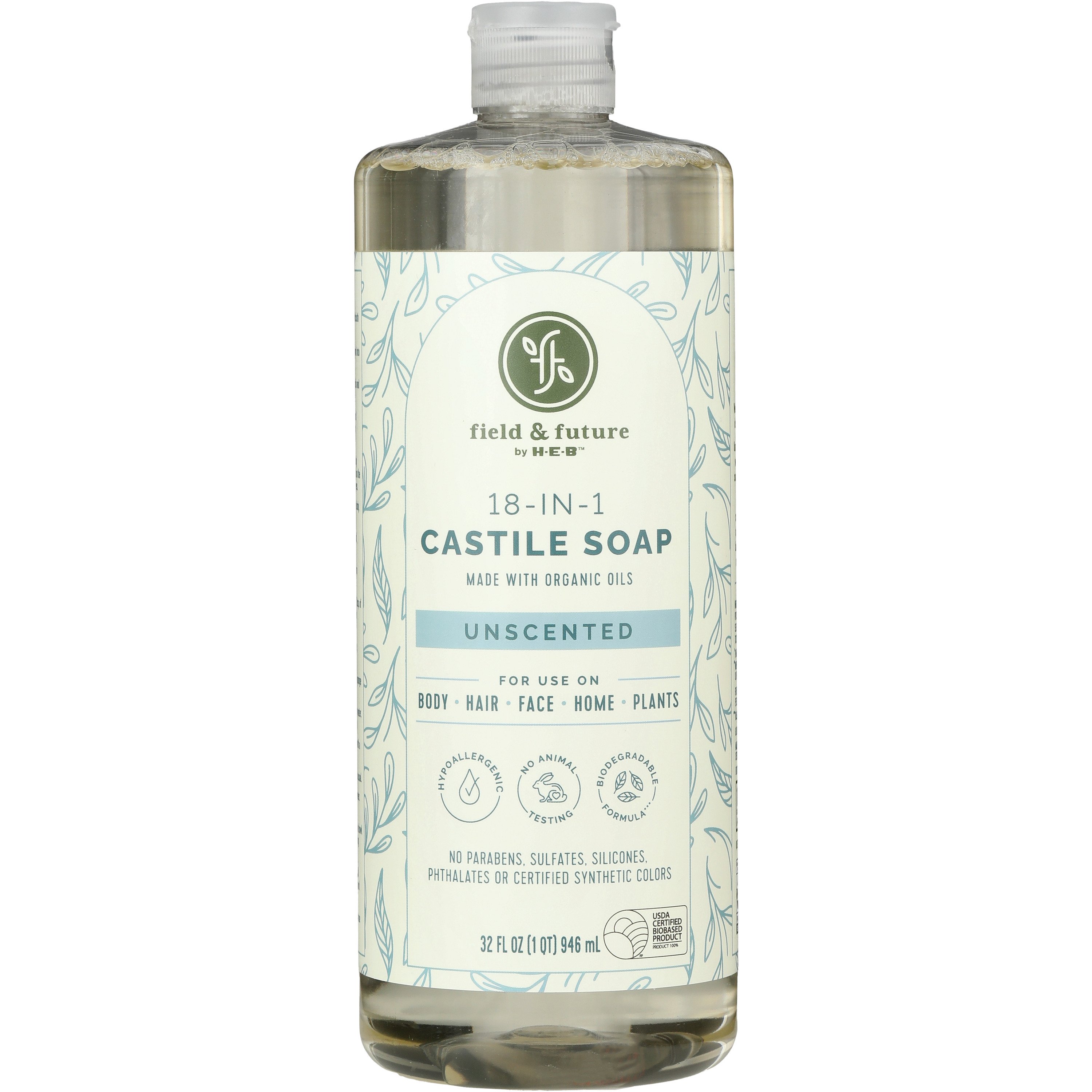 Field & Future by H-E-B Liquid Castile Soap - Unscented - Shop Body ...