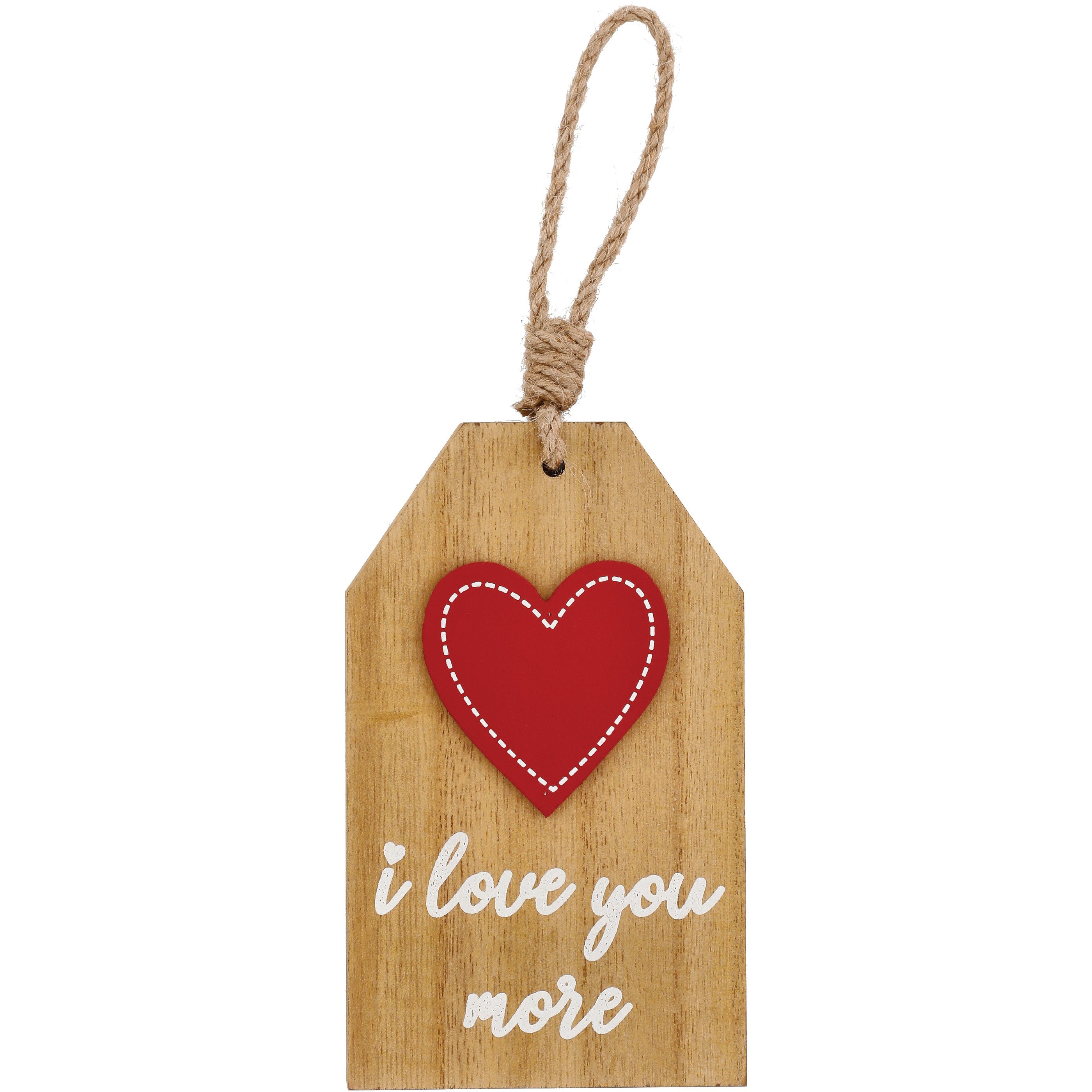 Destination Holiday I Love You More Wooden Valentine Hang Tag - Shop ...