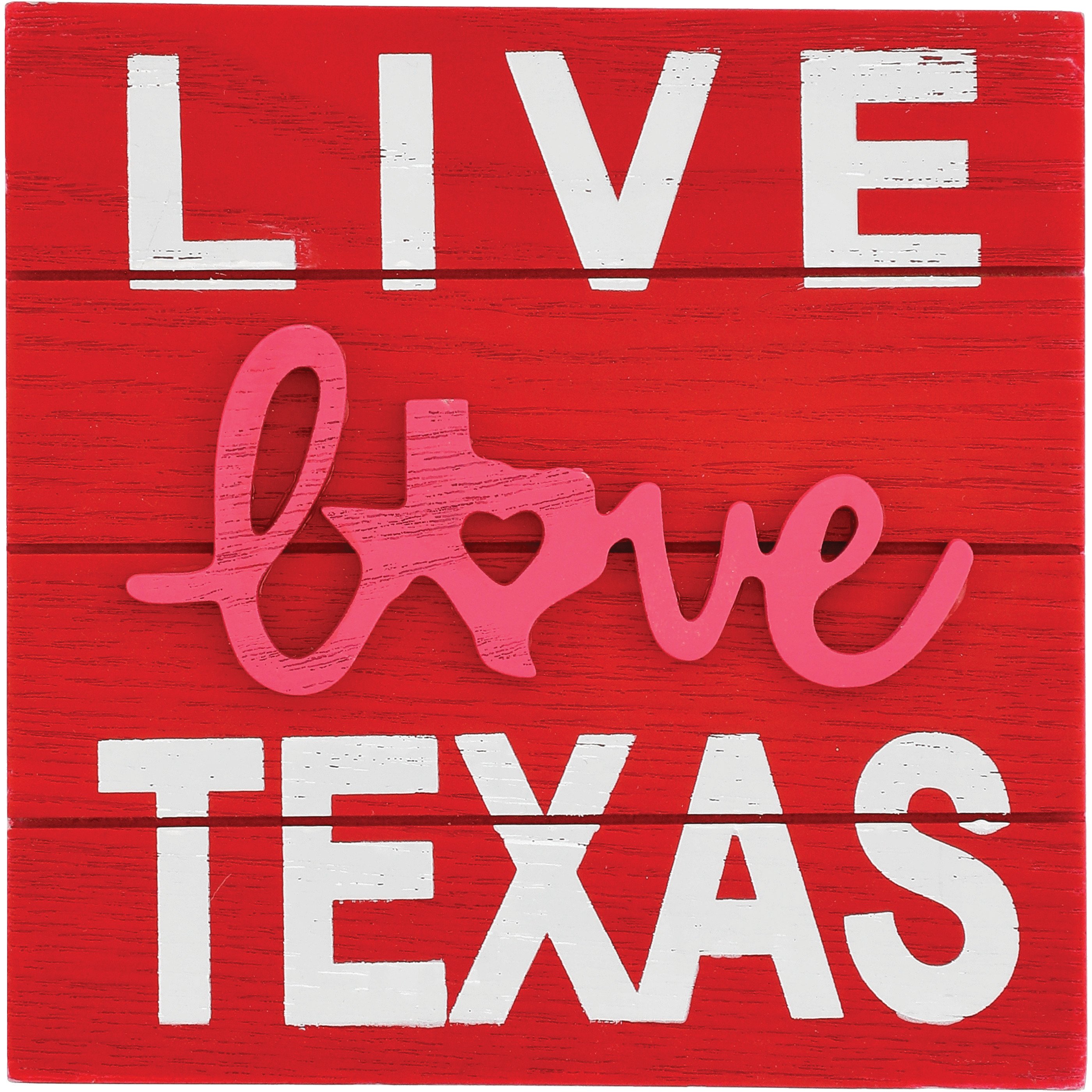 Destination Holiday Live Love Texas Wooden Valentine Tabletop Sign ...