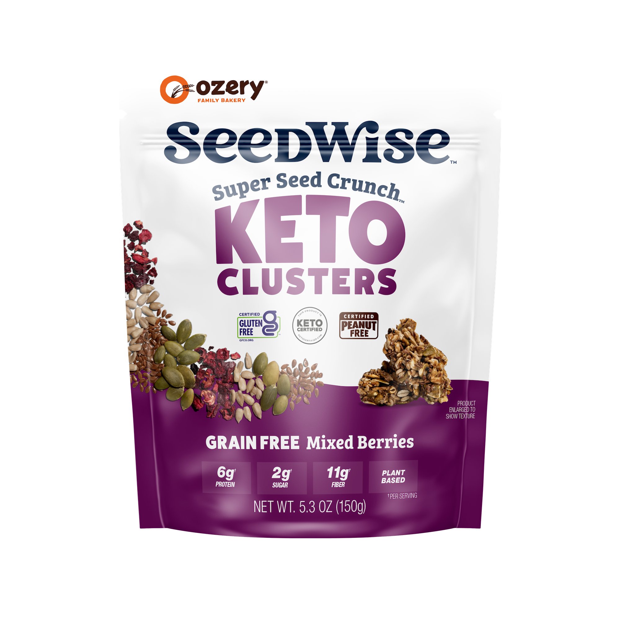 Ozery SeedWise Super Seed Crunch Grain Free Mixed Berries Keto Clusters - Shop Granola & snack ...