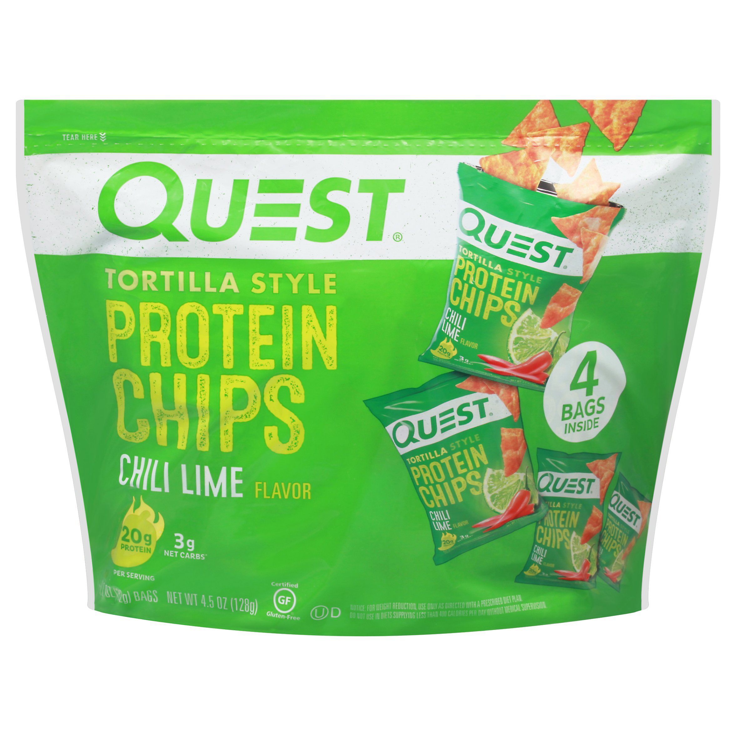 Quest Tortilla Style 20g Protein Chips Multipack - Chili Lime - Shop ...