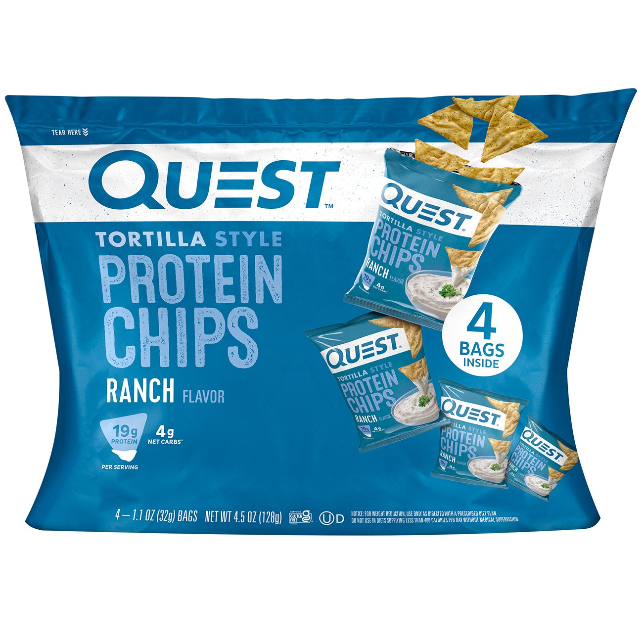 Quest Tortilla-Style 19g Protein Chips Multipack - Ranch - Shop Chips ...