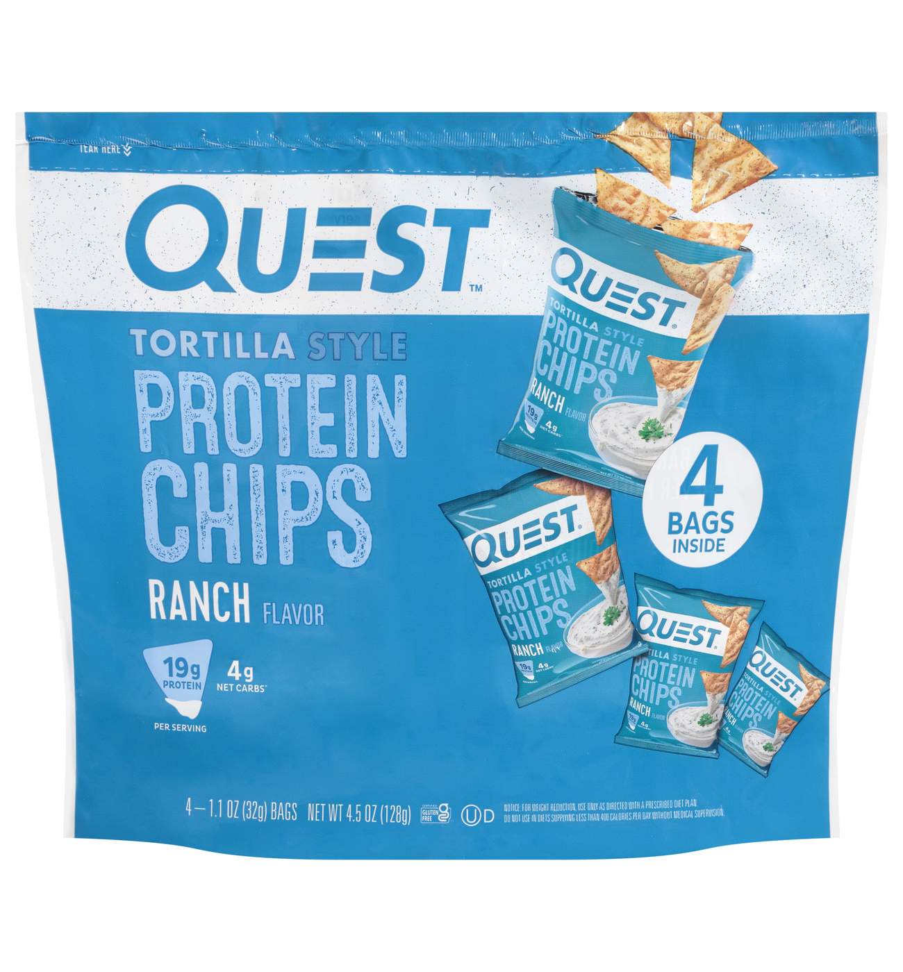 Quest Tortilla-Style 19g Protein Chips Multipack - Ranch - Shop Chips ...