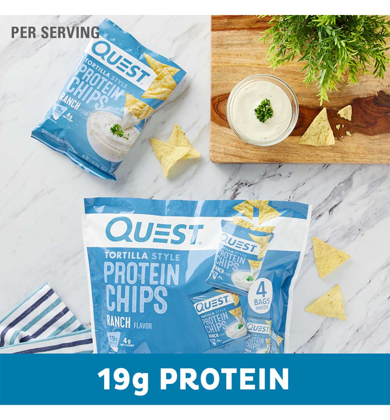 Quest Tortilla-Style 19g Protein Chips Multipack - Ranch - Shop Chips ...