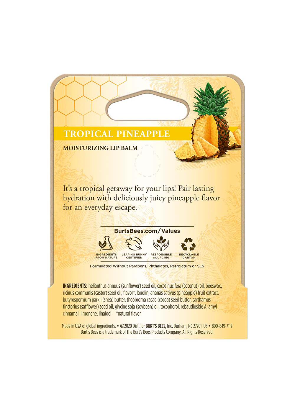 Burt's Bees Moisturizing Lip Balm Tropical Pineapple - Shop Lip balm ...