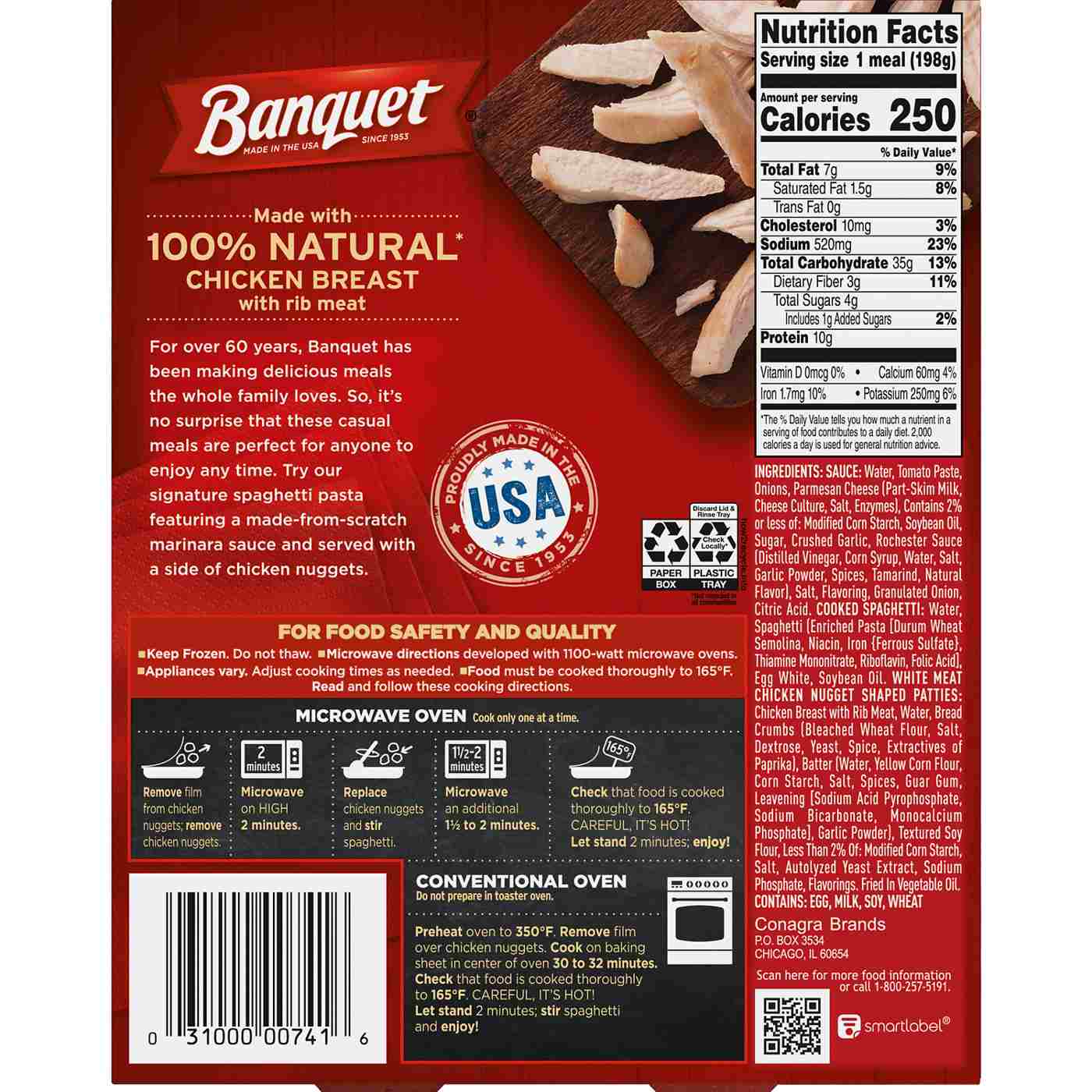 Banquet Spaghetti & Chicken Nuggets - Shop Entrees & sides at H-E-B