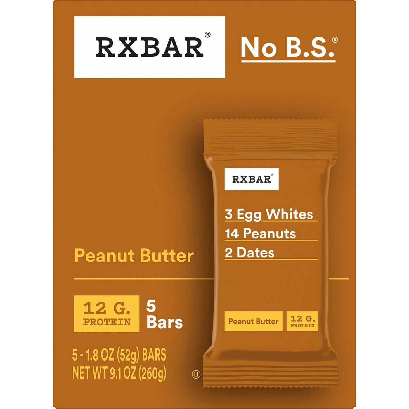 RXBAR Peanut Butter Protein Bars, 9.1 oz - Shop Granola & snack bars at ...