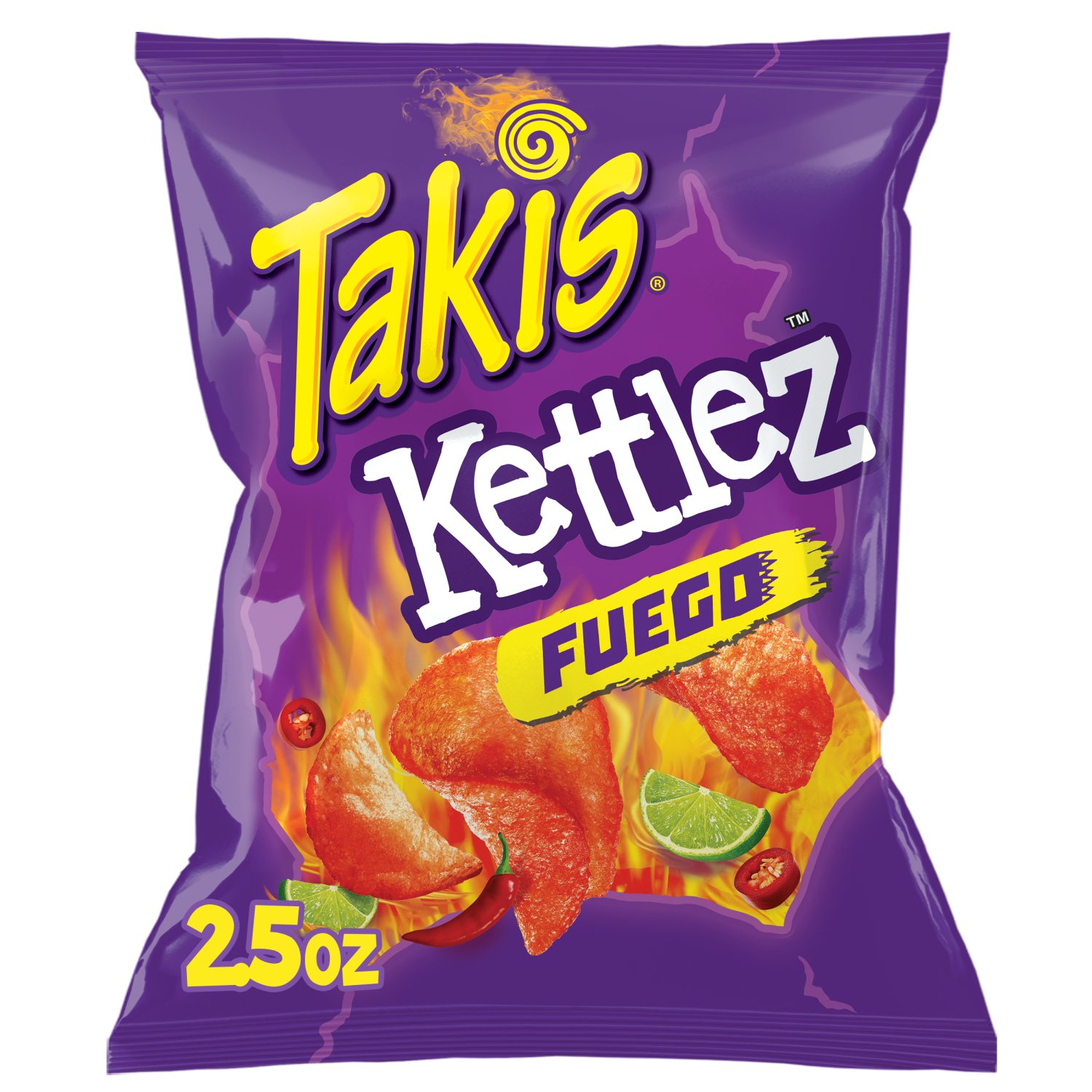 Takis Fuego Kettlez Snack Size Bag - Hot Chili Pepper & Lime Kettle ...