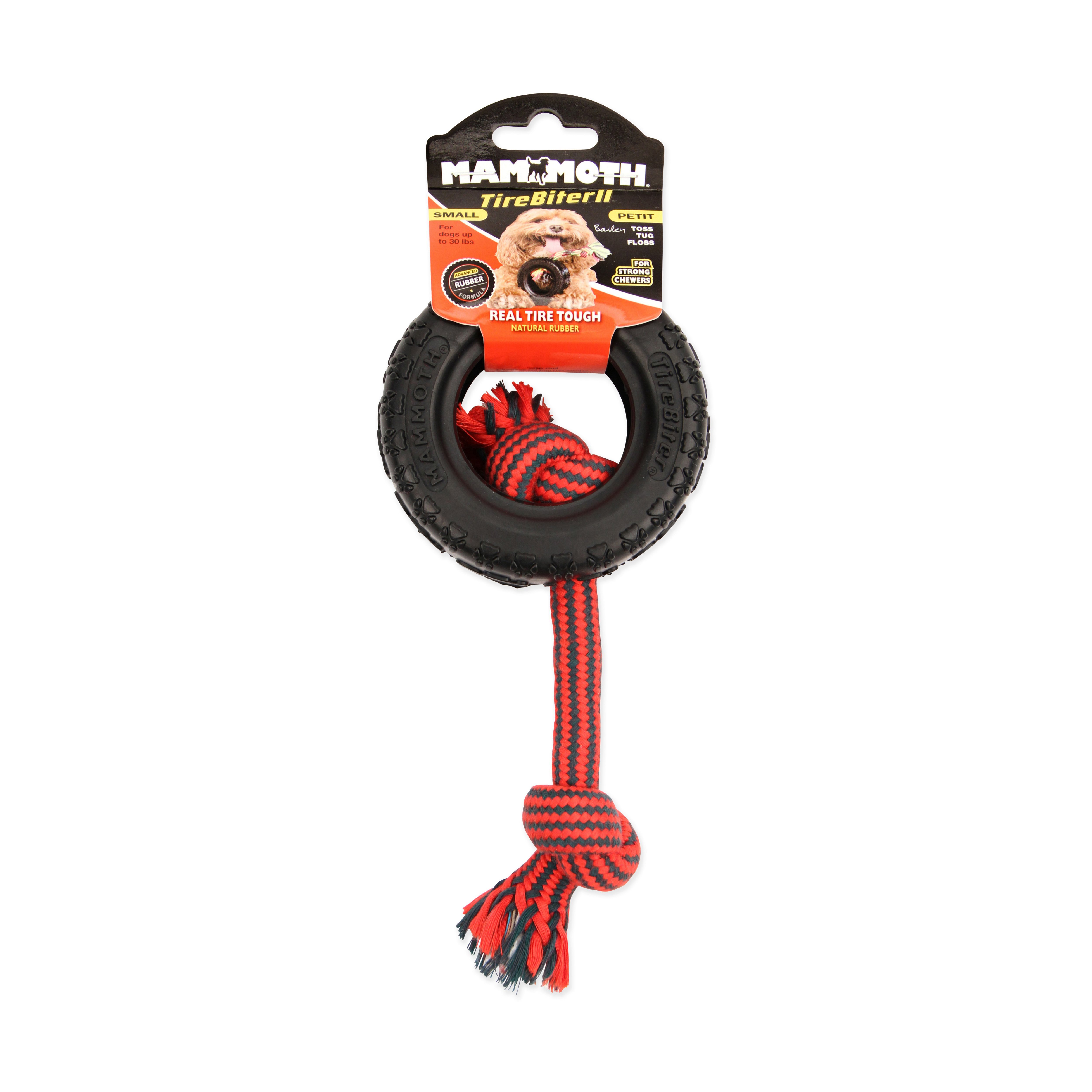 Mammoth Small TireBiter Tire with Rope Dog Toy - Shop Chew toys at H-E-B