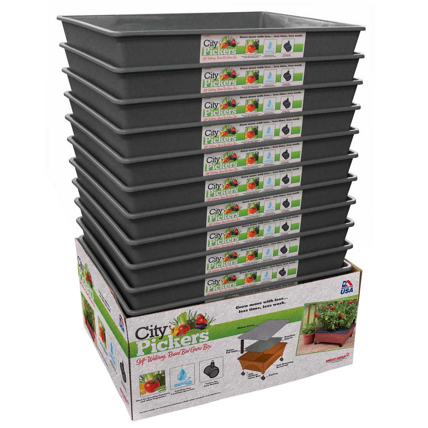 City Pickers Slate Gray Raised Grow Bed - Shop Pots & planters at H-E-B